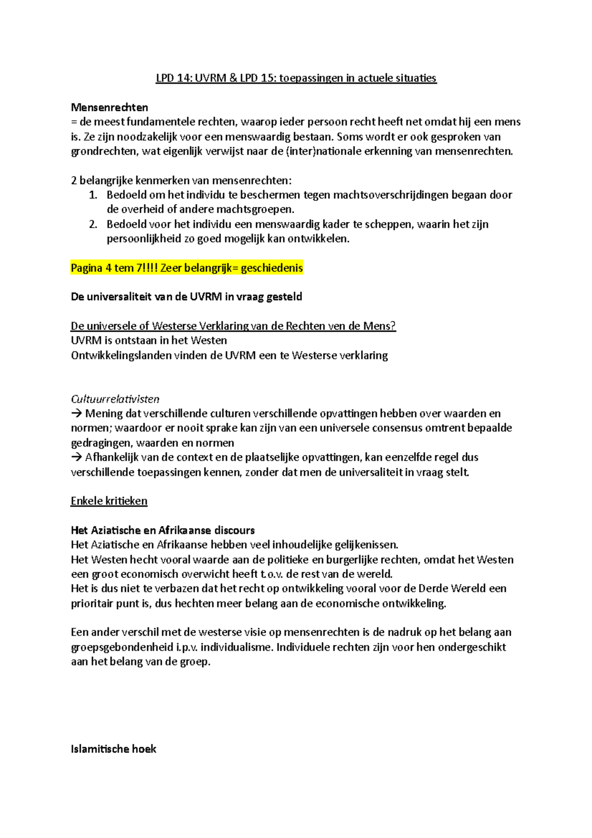 LPD-1415-UVRM - UVRM mensenrechten - LPD 14: UVRM & LPD 15 ...