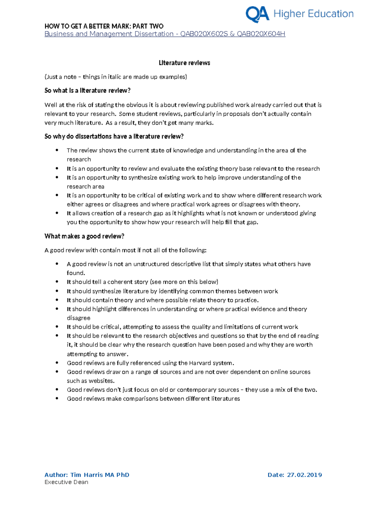 How to get a better mark Part 2 at 270219 - HOW TO GET A BETTER MARK ...