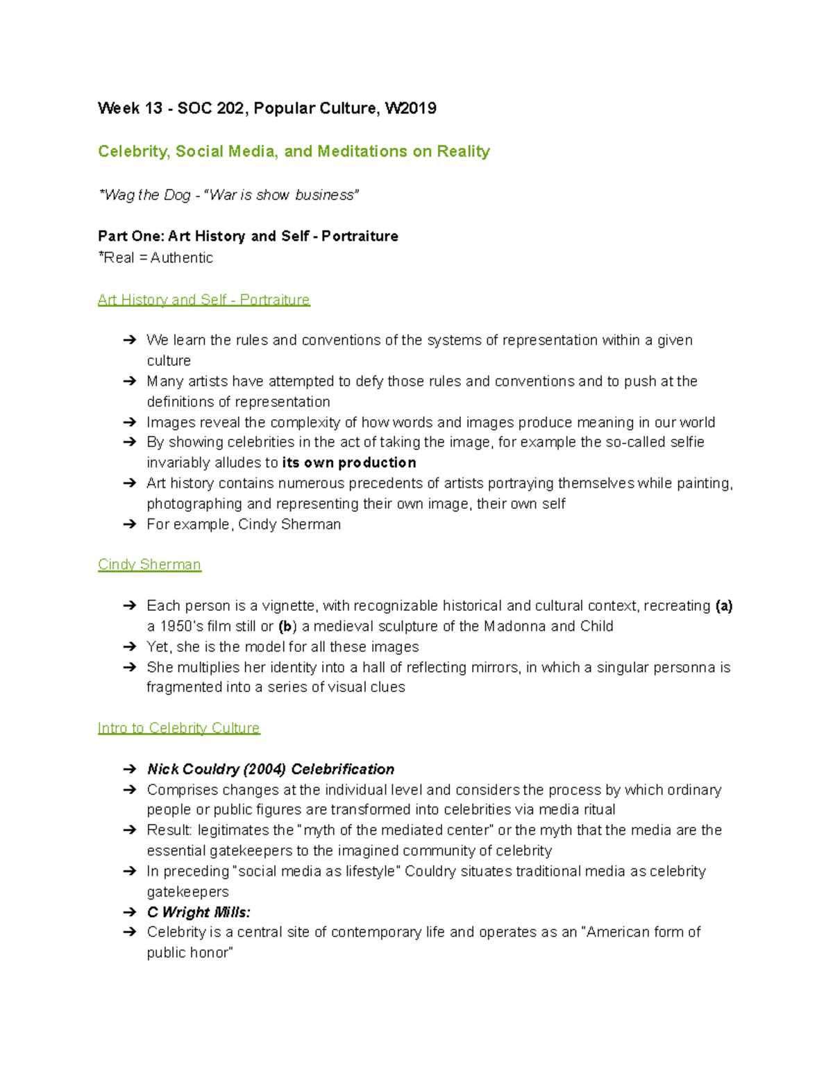 Week 13 - SOC 202 - notes for SOC 202 - Week 13 - SOC 202, Popular ...