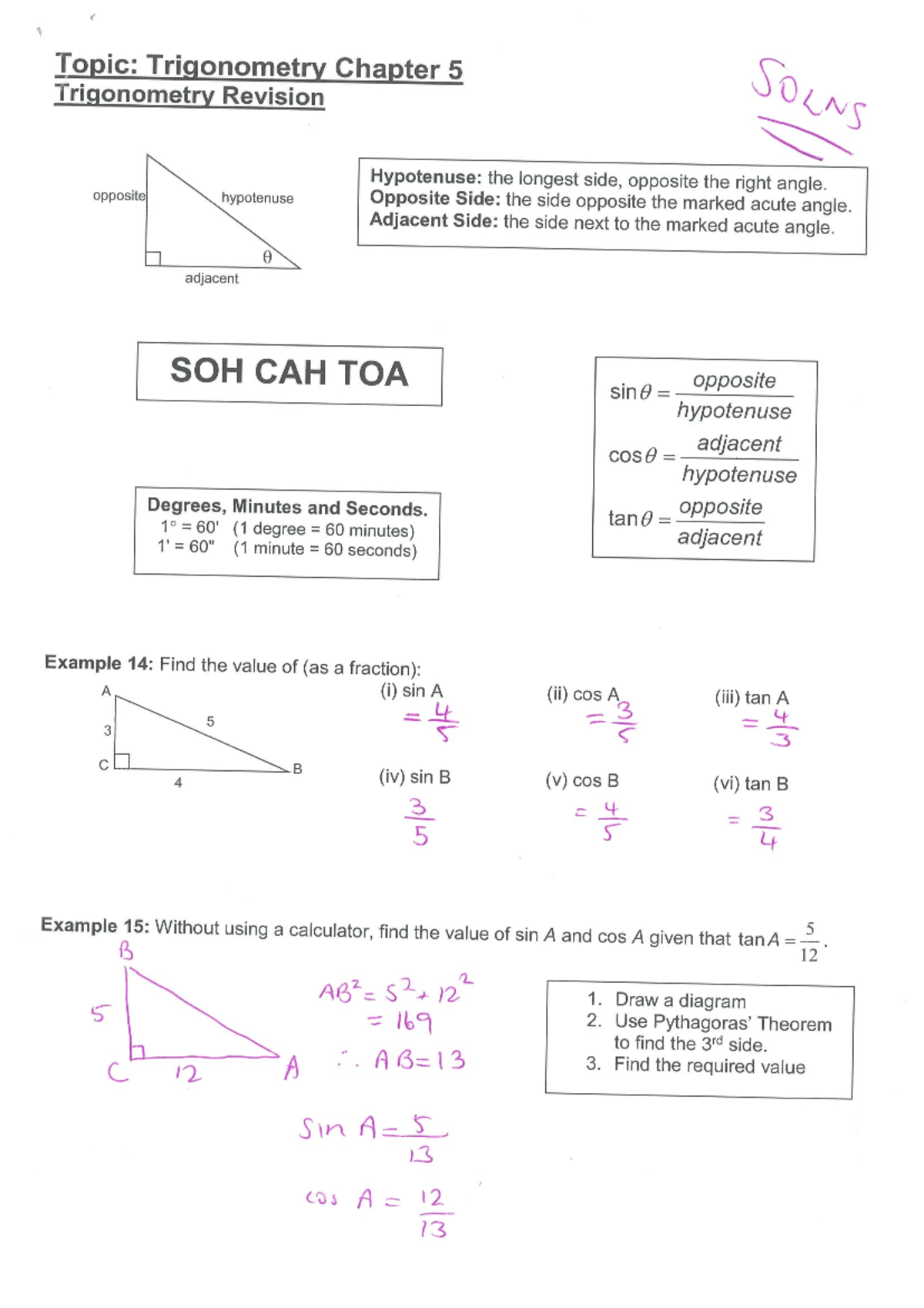 Trig booklet 1A solutions-1 - Studocu