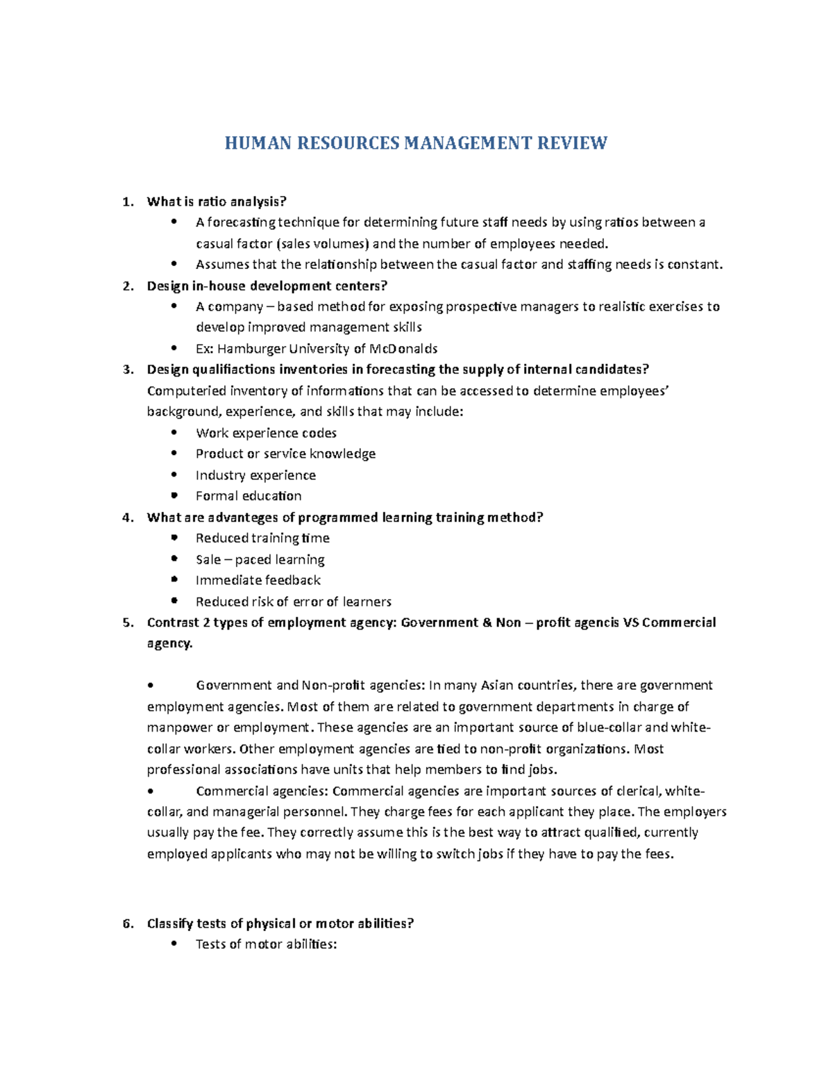 Human Resources Management Review - HUMAN RESOURCES MANAGEMENT REVIEW 1 ...