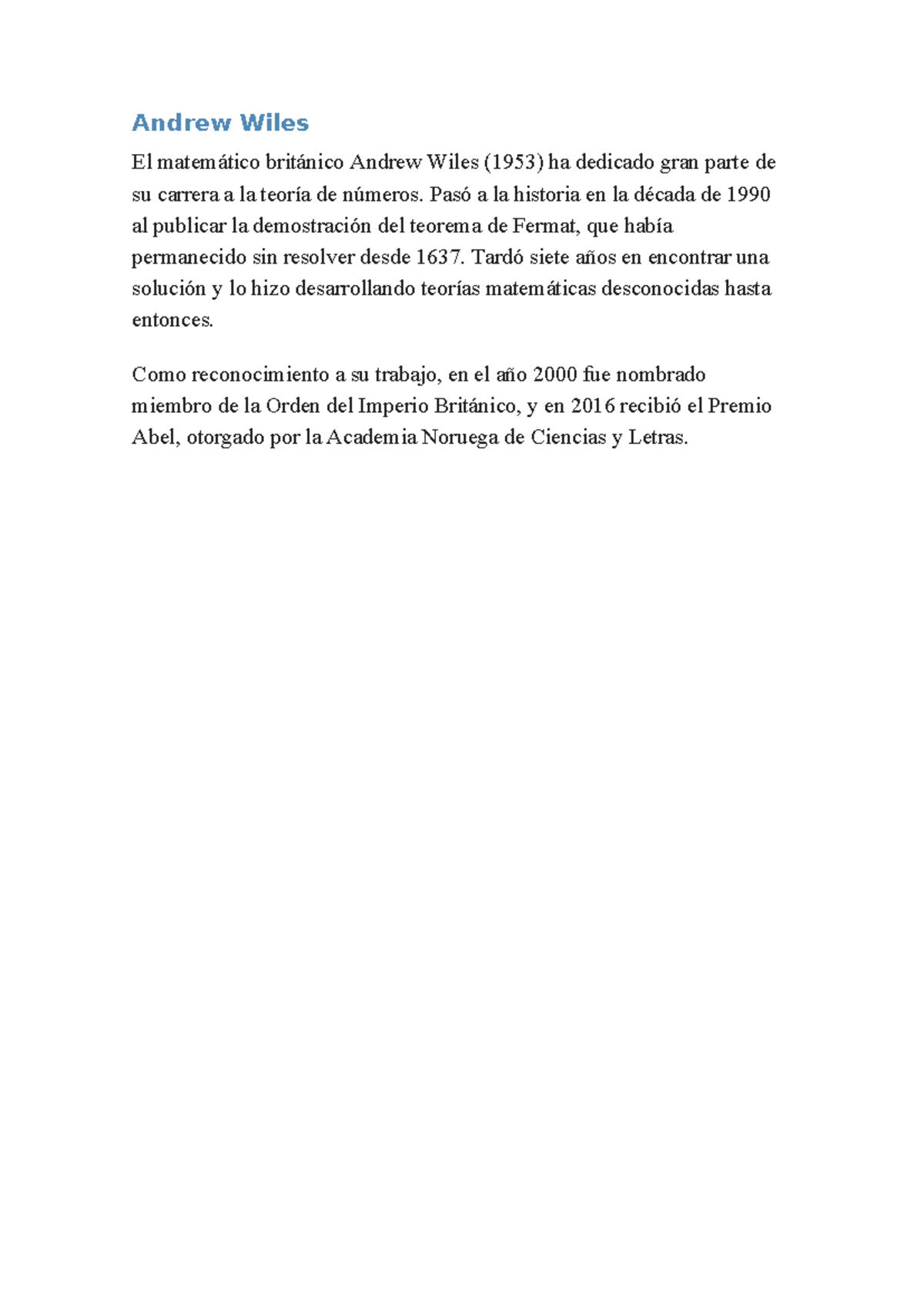 Andrew Wiles - ,llllllllllll - Andrew Wiles El matemático británico ...