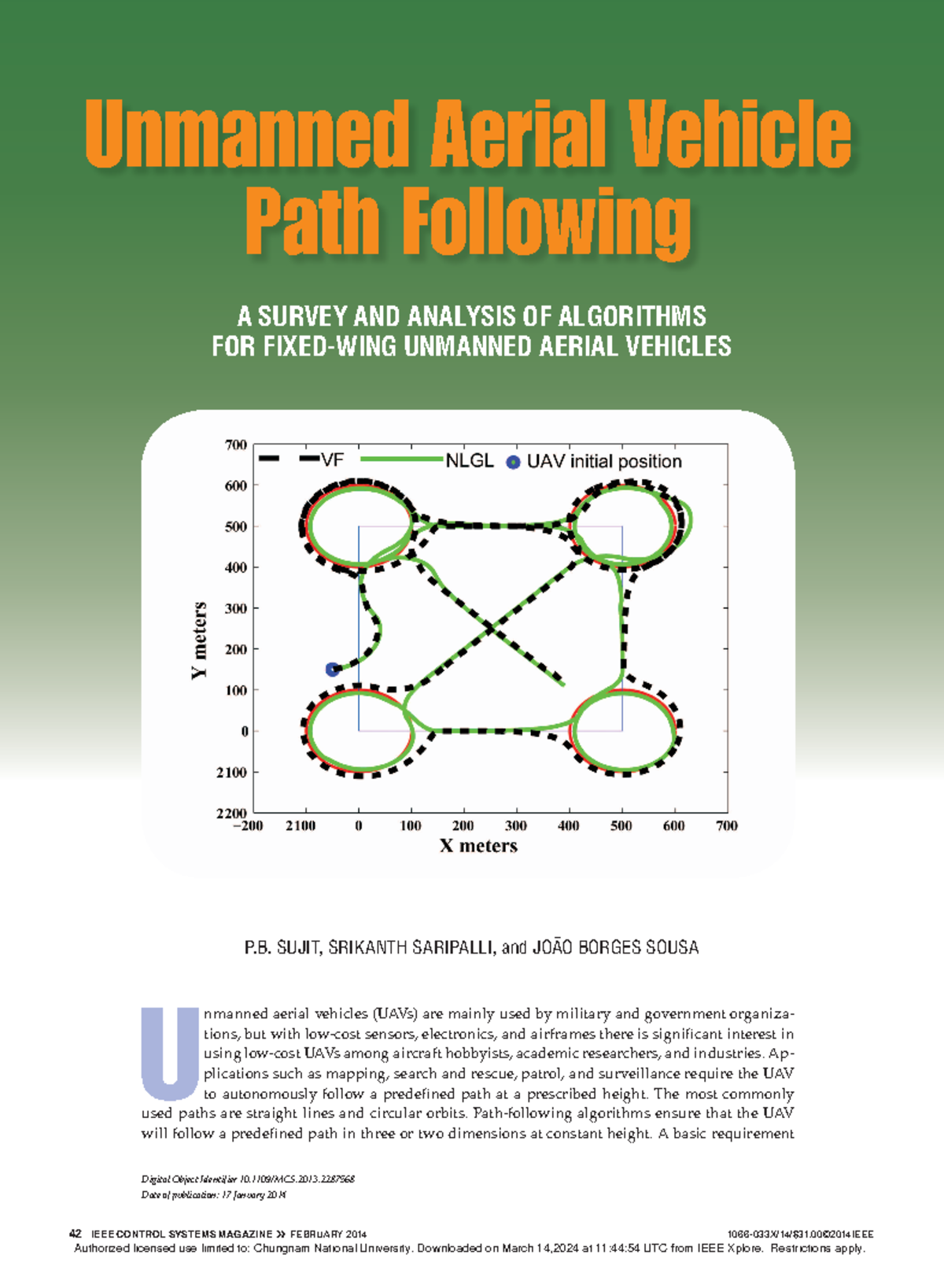 Unmanned Aerial Vehicle Path Following - 42 IEEE CONTROL SYSTEMS ...