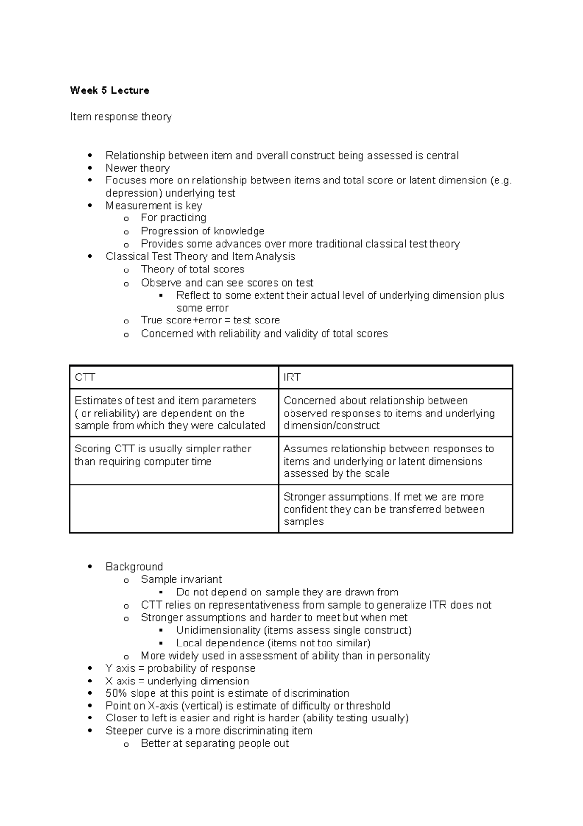 Principles of Psych Assessment Weeks 5 and 7 - Week 5 Lecture Item ...