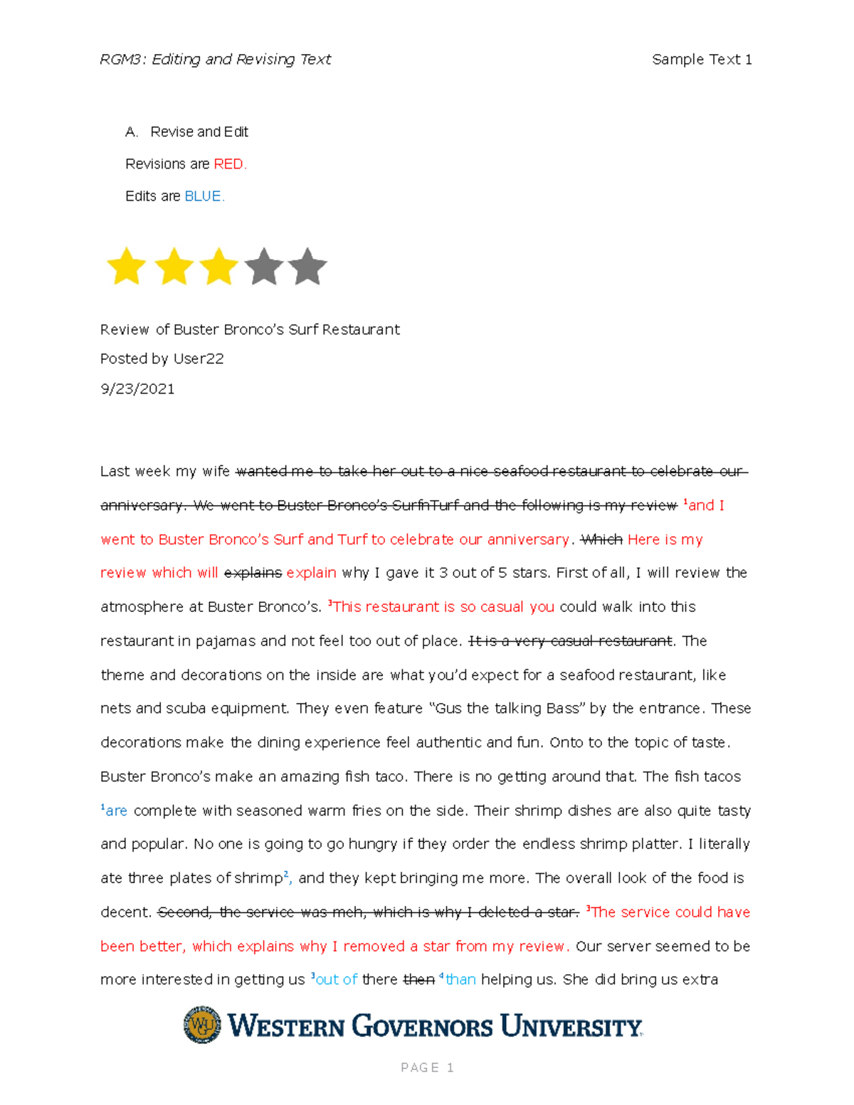 D269 Task 3 - Task 3 passed - RGM3: Editing and Revising Text Sample ...