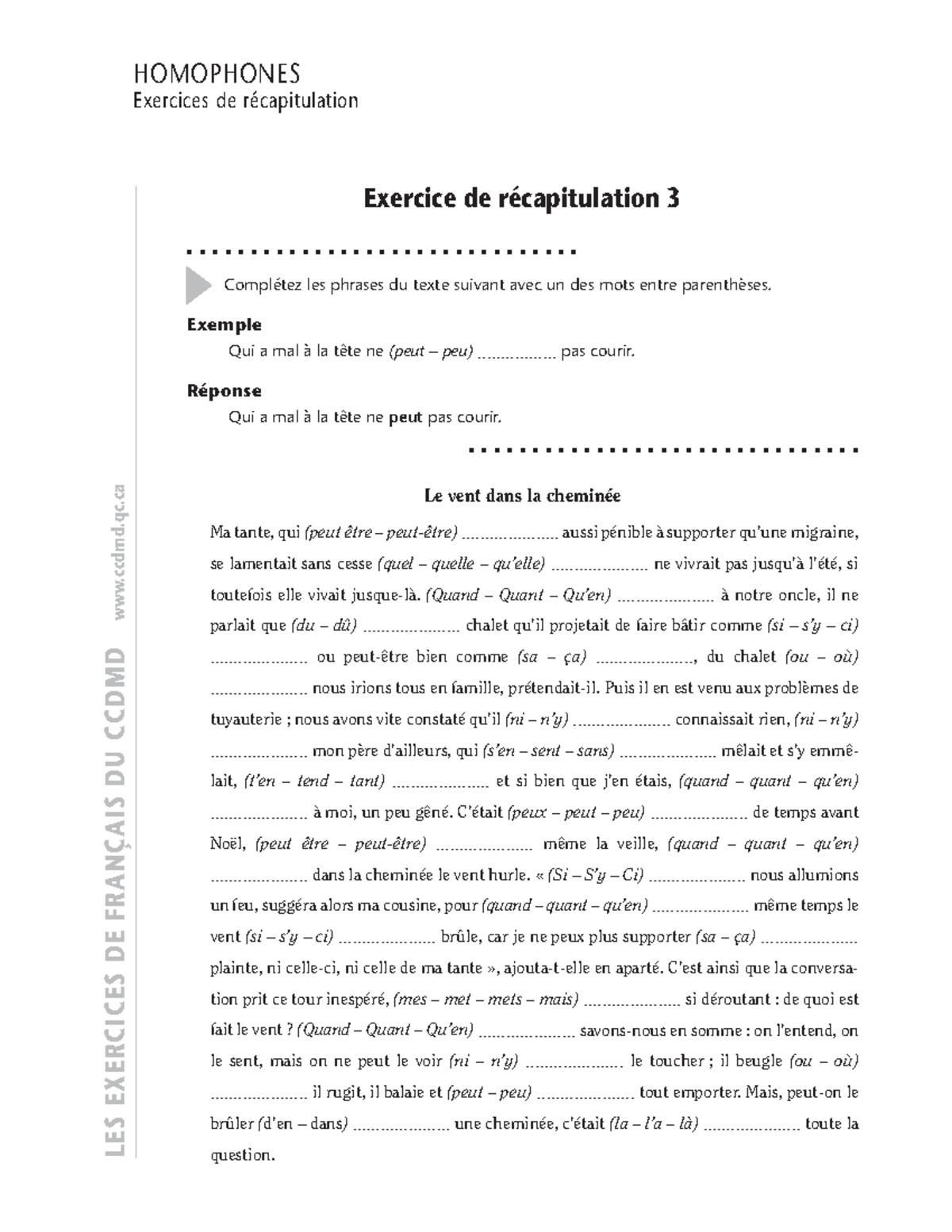 Homo recap epr 34Homophones - HOMOPHONES EXERCICE DE RÉCAPITULATION 3 1 ...