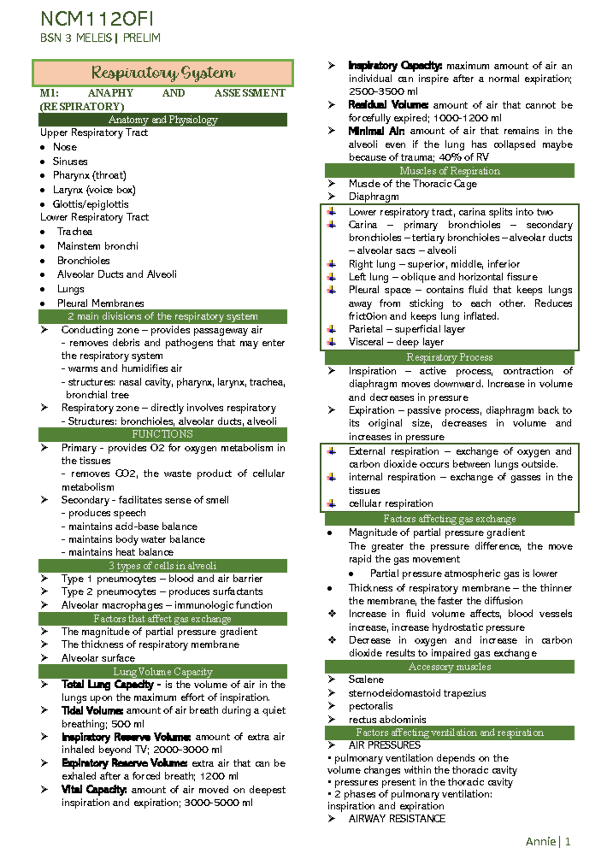 PL NCM112 OFI - OFI - RESPI, CARDIO, HEMA - BSN 3 MELEIS| PRELIM ...