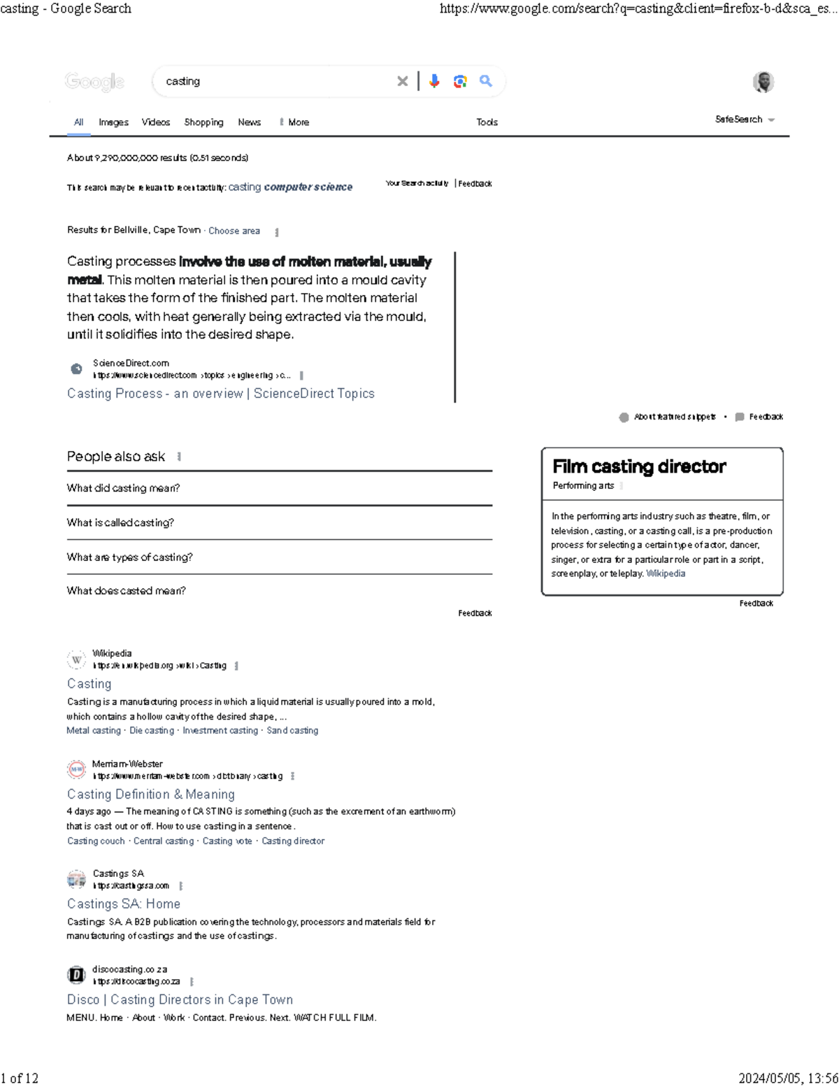 Casting - About featured snippets • SafeSearch About 9 290 000 000 ...