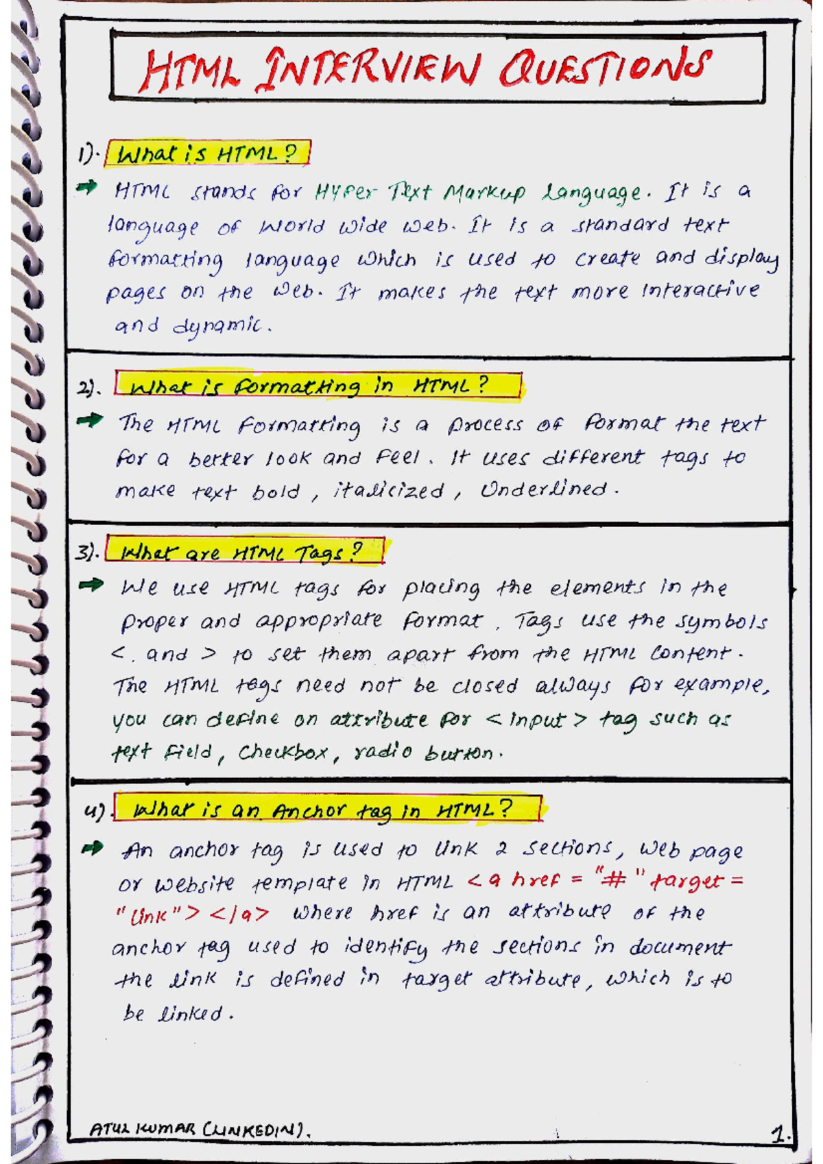 🔺HTML🔺 Interview Series - Computer Organization and Design - Studocu