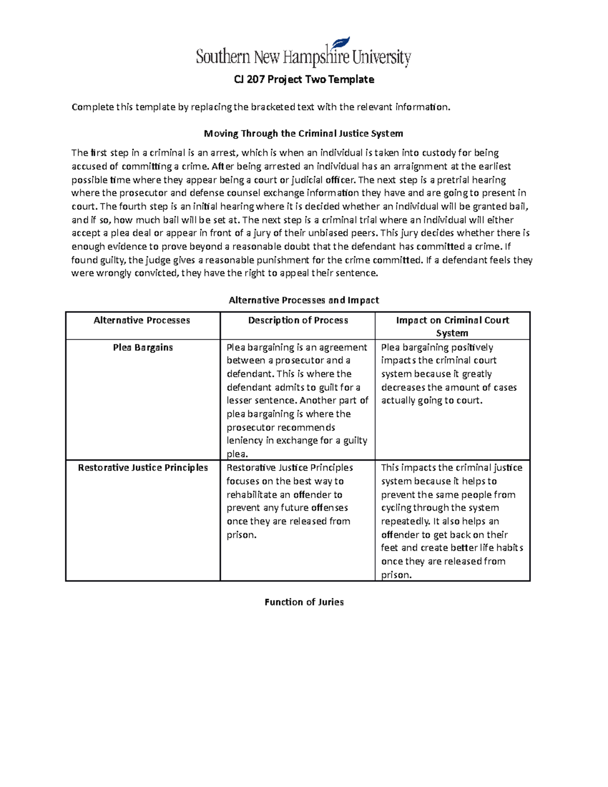 CJ 207 Project Two Template (1) - CJ 207 Project Two Template Complete ...