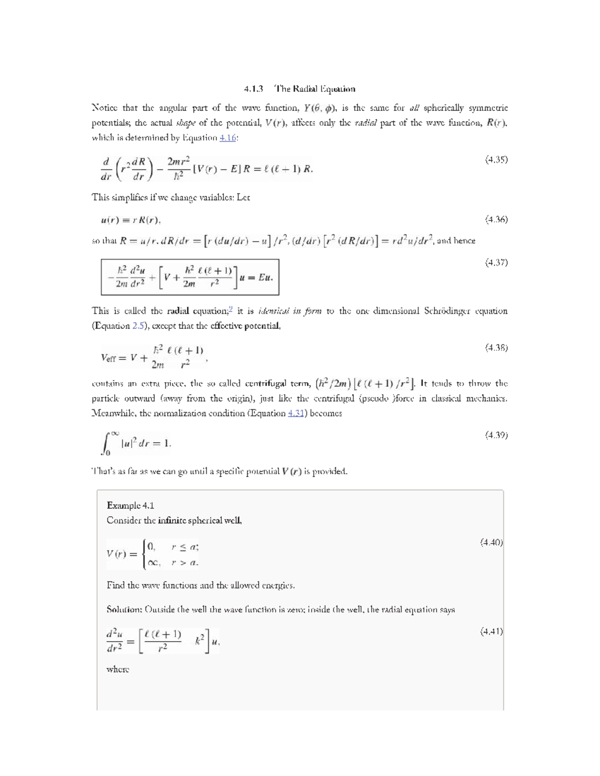 The Radial Equation - Lecture on chapter 4 notes. - PH 3410 - Studocu