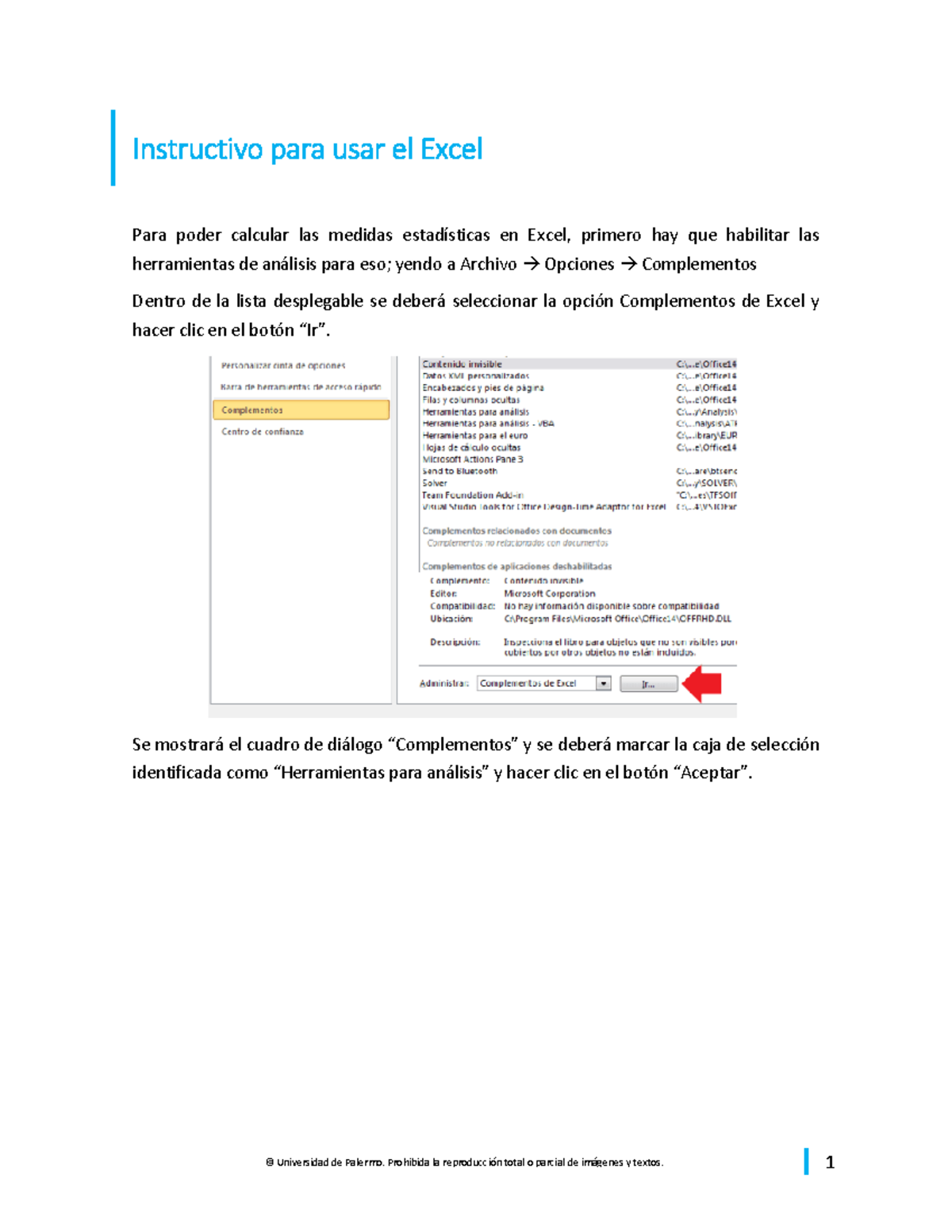Modulo 3 Instructivo para usar el Excel - Instructivo para usar el Excel Para poder calcular las ...