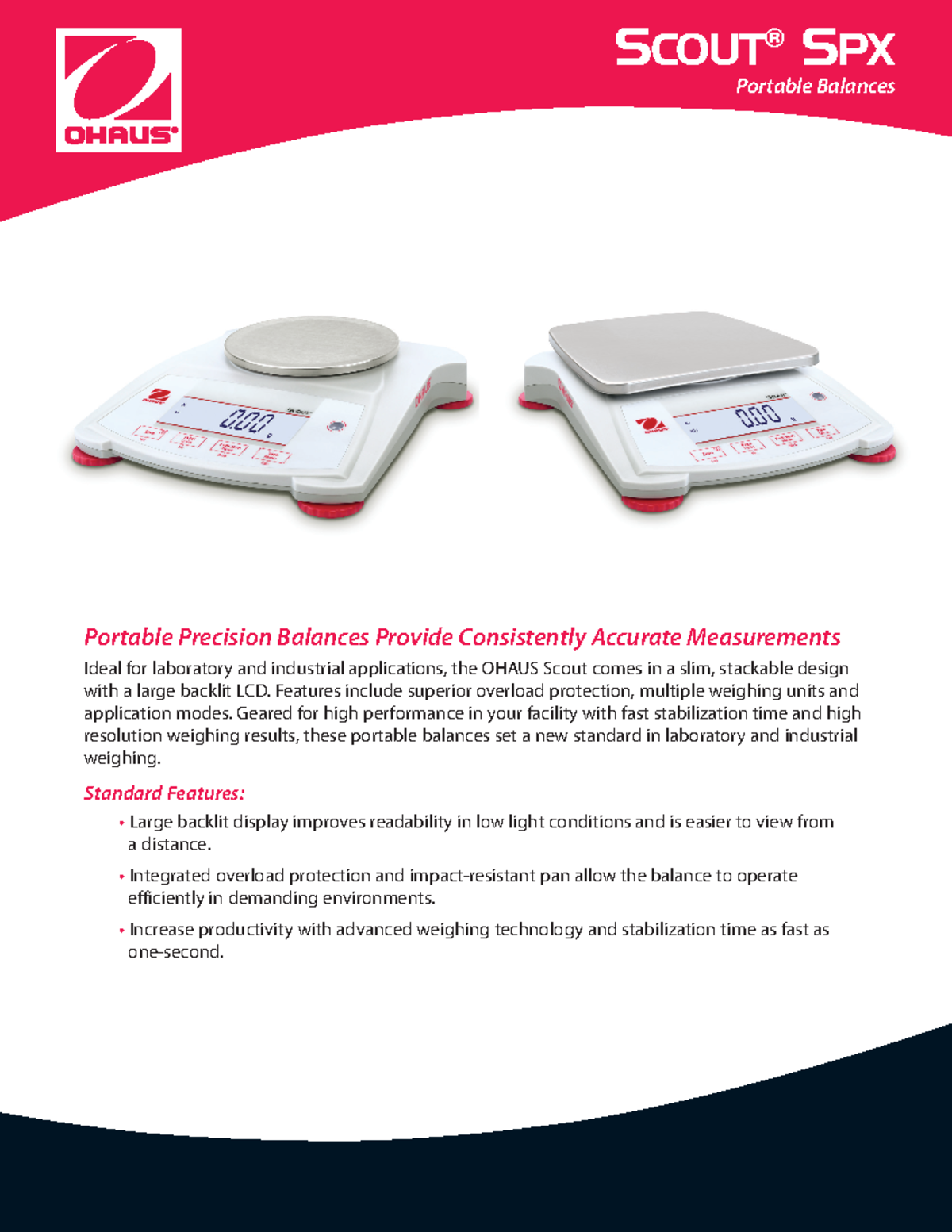 Scout SPX Datasheet US 80774942 H - Portable Precision Balances Provide ...