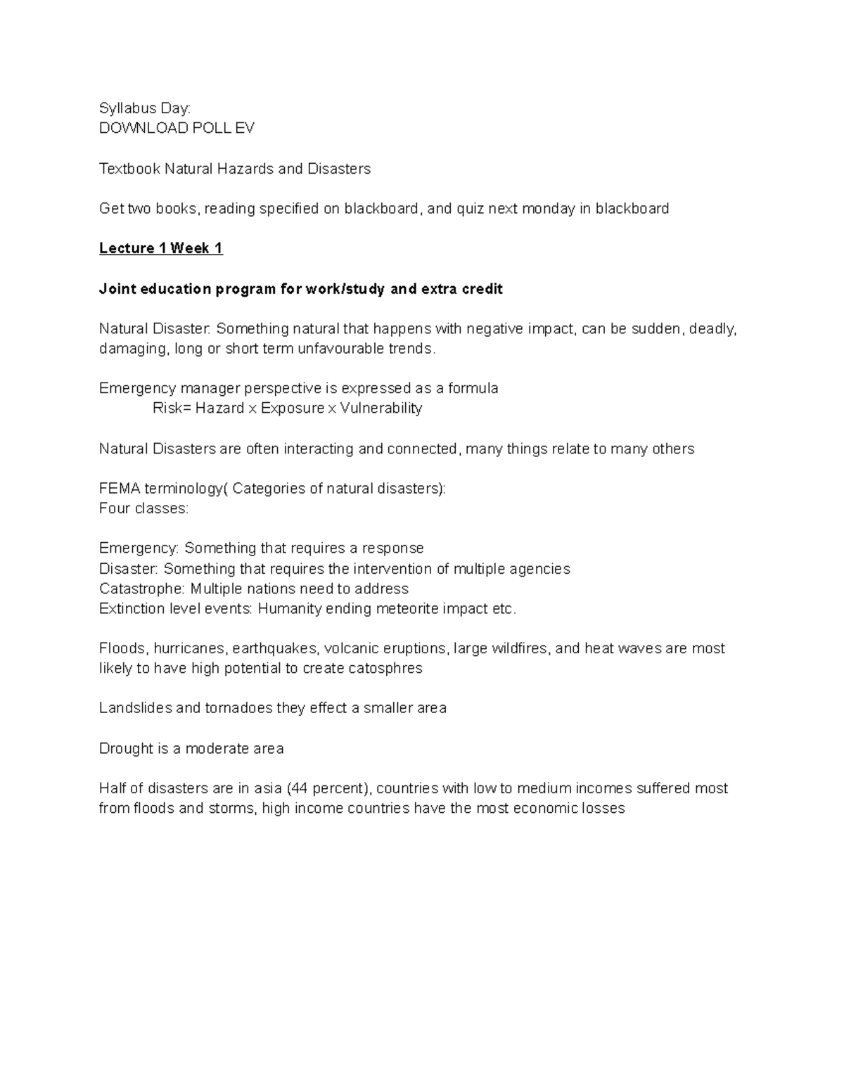 GEOL 108 - ya heard - Syllabus Day: DOWNLOAD POLL EV Textbook Natural ...