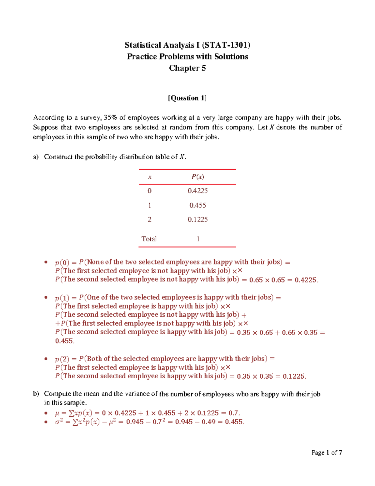 Chapter 5-STAT-1301-Practice Problems with Solutions - Statistical ...