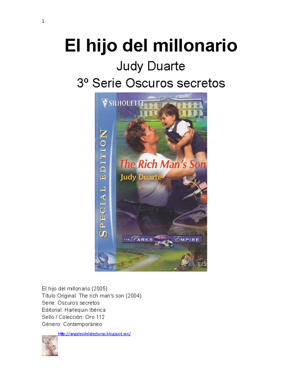 3 Serie oscuros secretos - Judy Duarte - El hijo del millonario - El ...