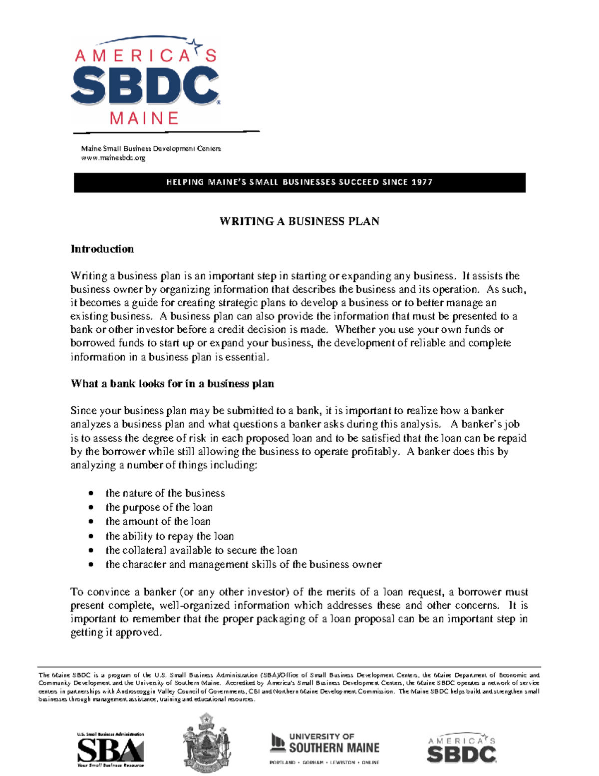 Sample business plan 2015 - WRITING A BUSINESS PLAN Introduction ...