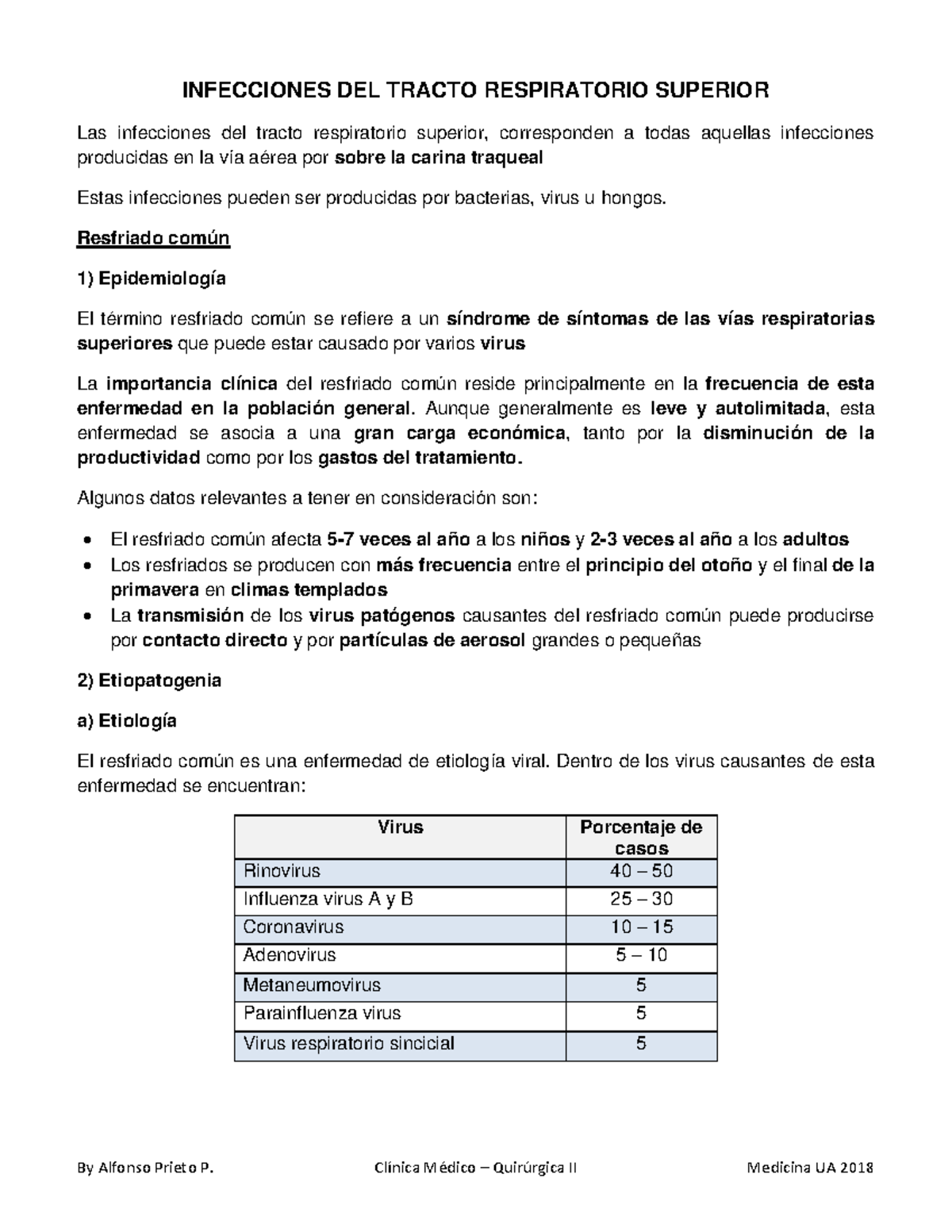 8) Infecciones del Tracto Respiratorio Superior - Warning: TT: undefined function: 32 Warning ...