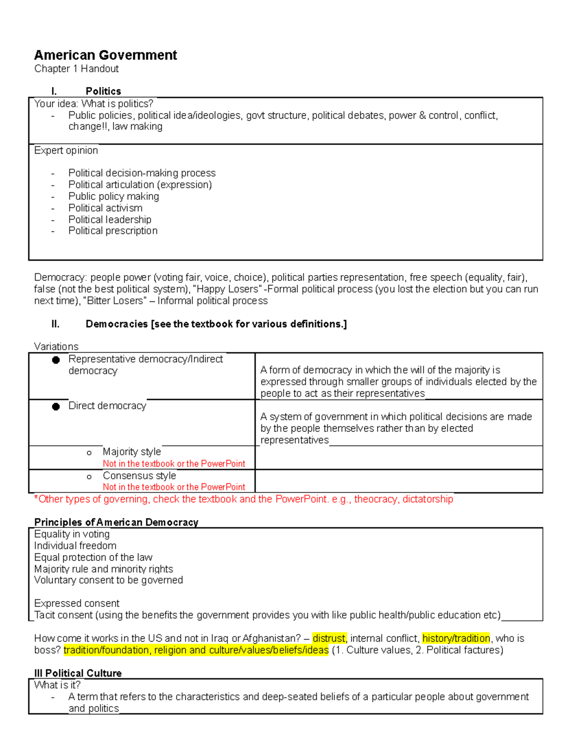 Chapter 1 America in the 21st Century handout Fall 2022 Hybrid version ...