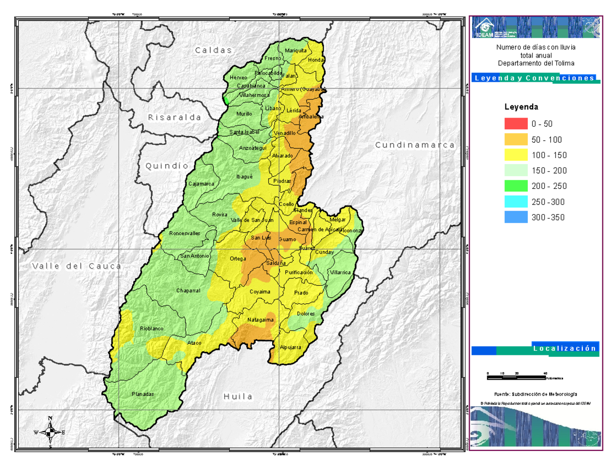 Dias de lluvian Ideam - C a l d a sC a l d a s H u i l aH u i l a C u n d i n a m a r c aC u n d ...