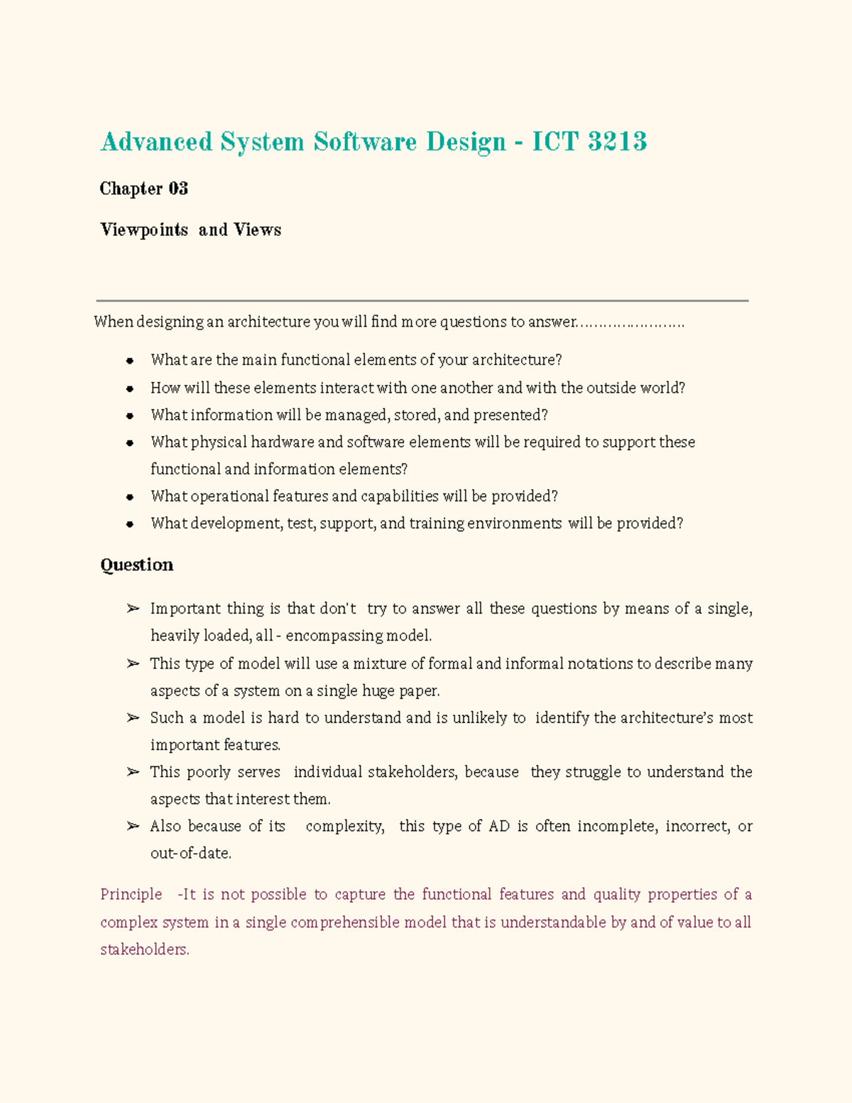 Lesson 3 - ddsssss - Advanced System Software Design - ICT 3213 Chapter 03 Viewpoints and Views ...