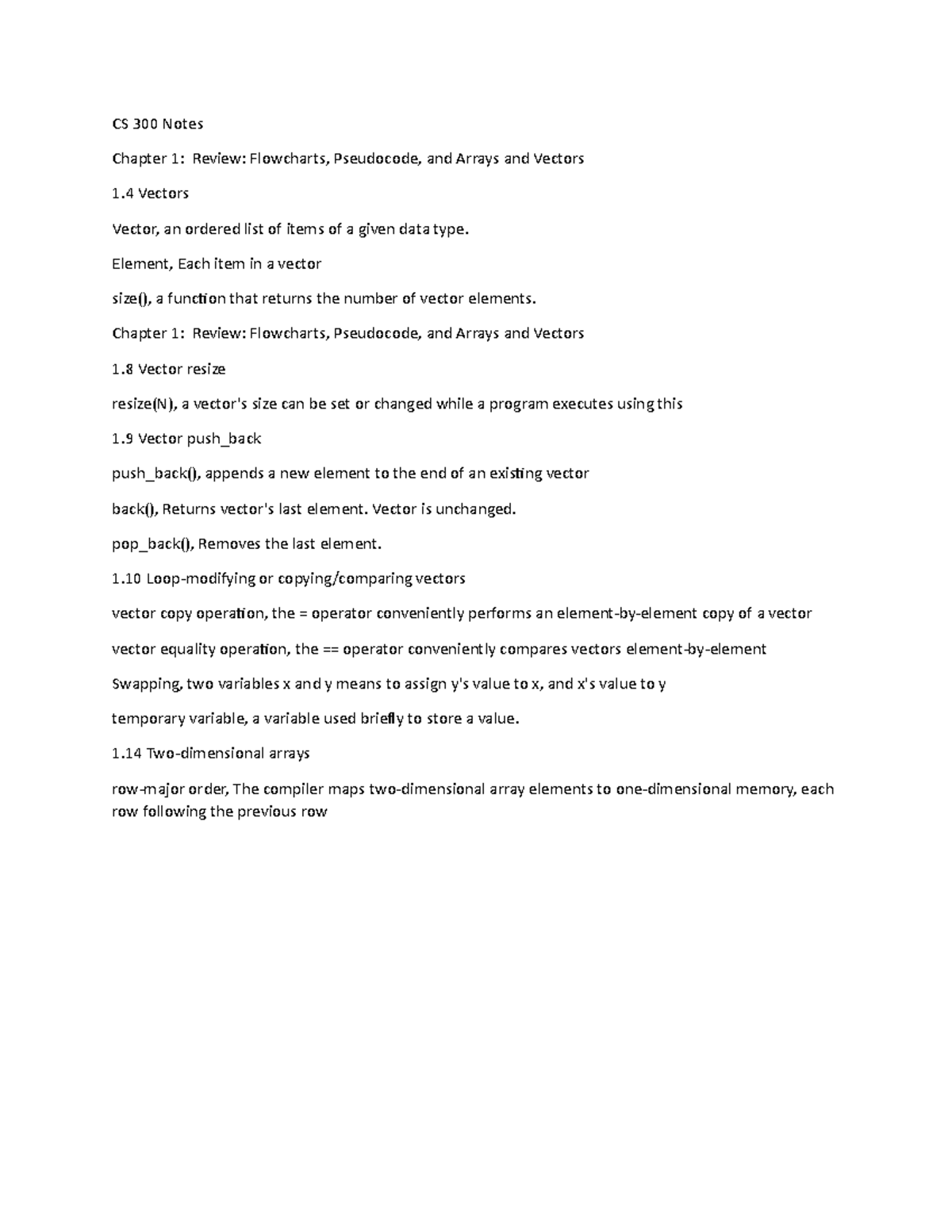 CS 300 Notes 1.4-1.10 - CS300 - SNHU - Studocu