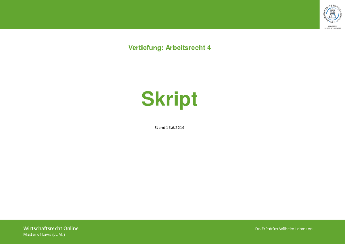 Master WR VAR4 Skript S4(2014 06 18) - Arbeitsrecht - Vertiefung ...