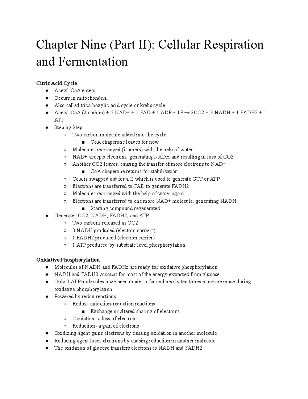 BI 211 Chapter 9 Part 2 Notes Chapter Nine Part II Cellular bi-211-chapter-9-part-2-notes-chapter-nine-part-ii-cellular