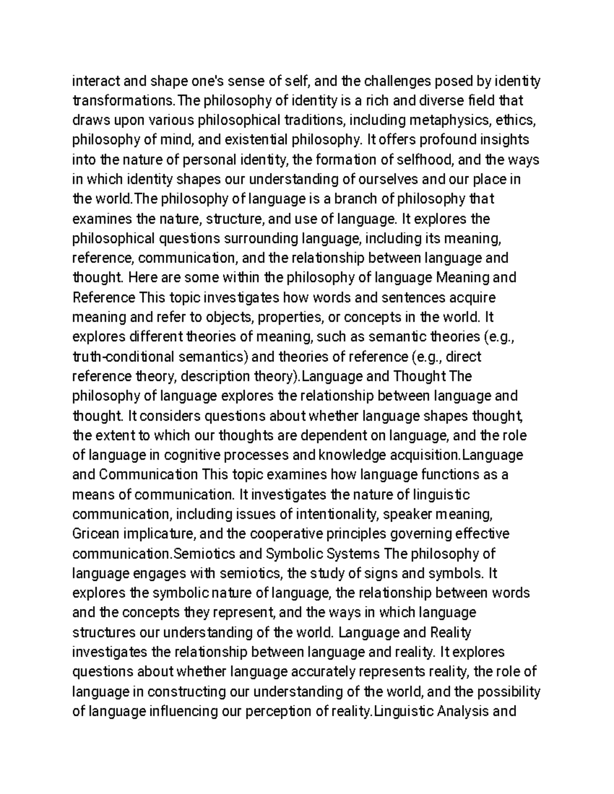 Philosophy-12 - Notes - interact and shape one's sense of self, and the ...