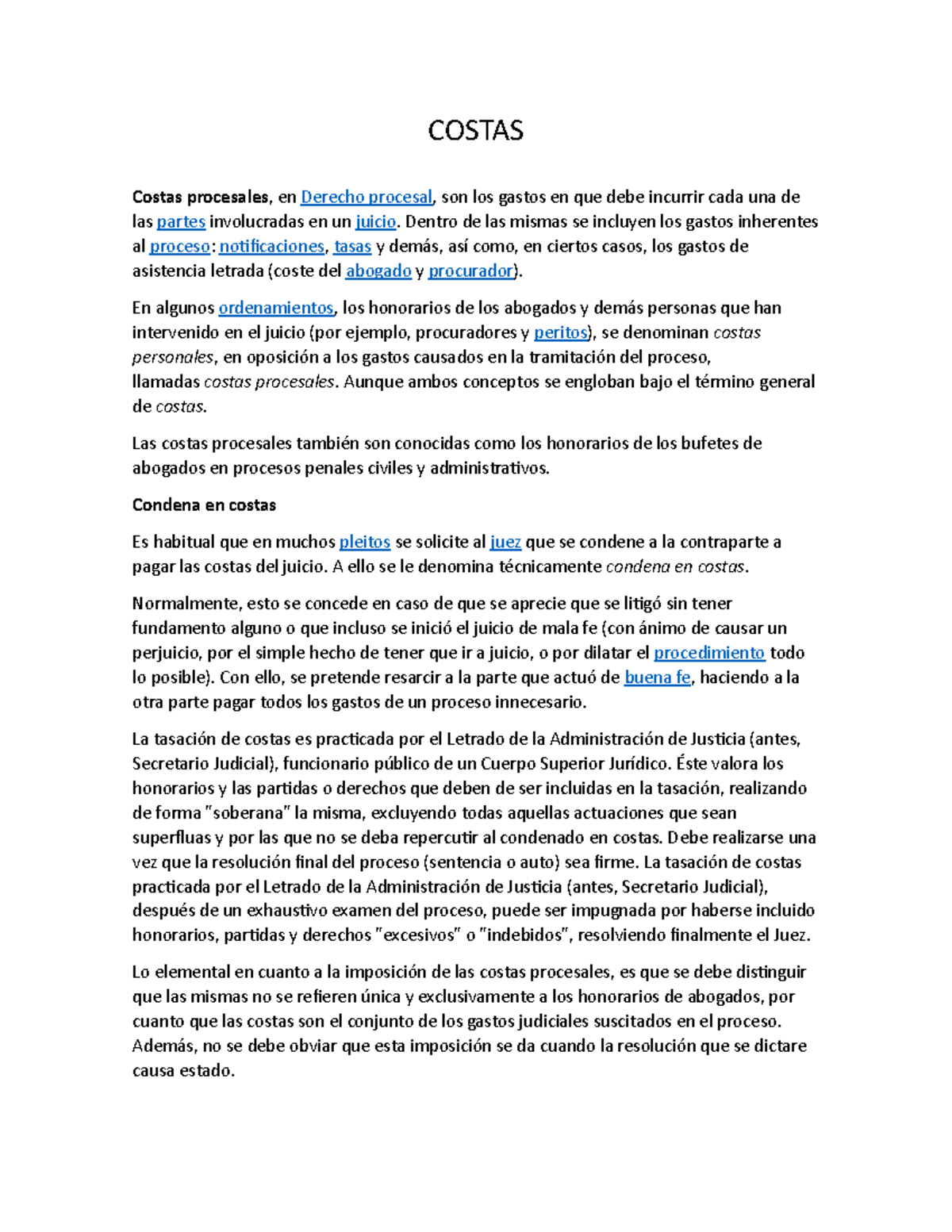 Costas Herbert - tarea - COSTAS Costas procesales, en Derecho procesal ...