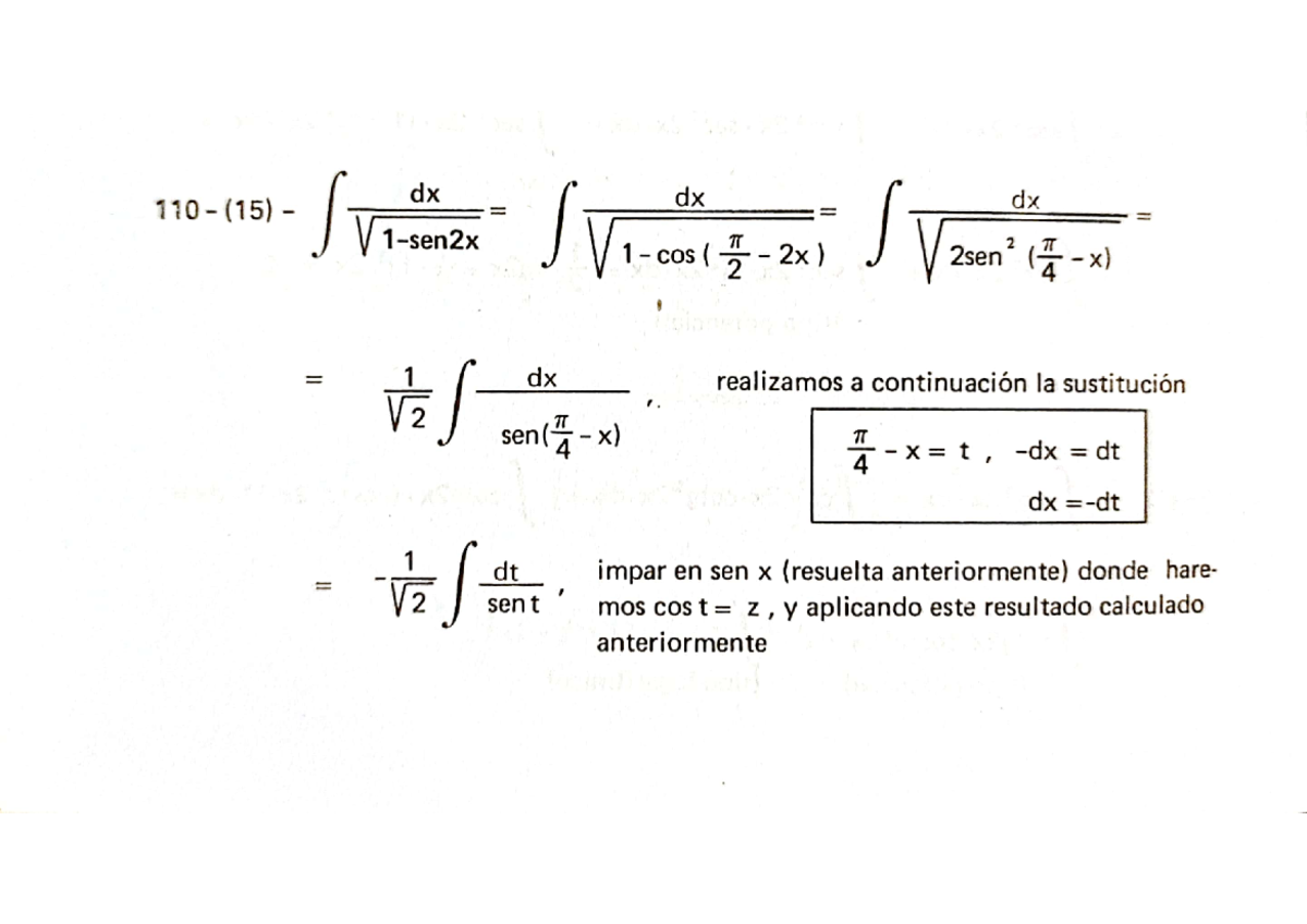 Integral Segun Coquillat - Matemáticas discretas - S dx dx dx 1 COS ( 2 ...