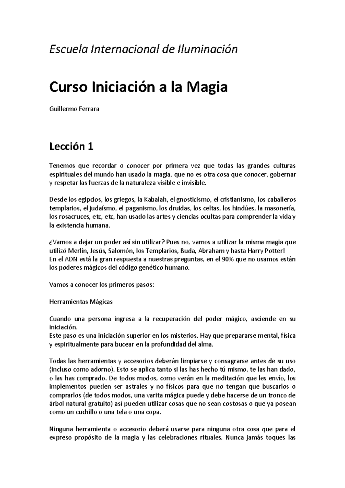 Curso Iniciación a la Magia GF - Escuela Internacional de IluminaciÛn ...