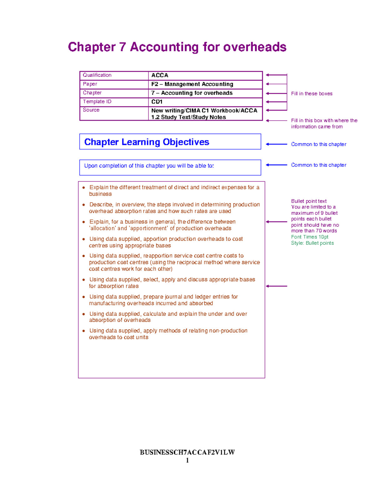 Chapter 07 - Accounting for Overheads - BUSINESSCH7ACCAF2V1LW Chapter 7 ...