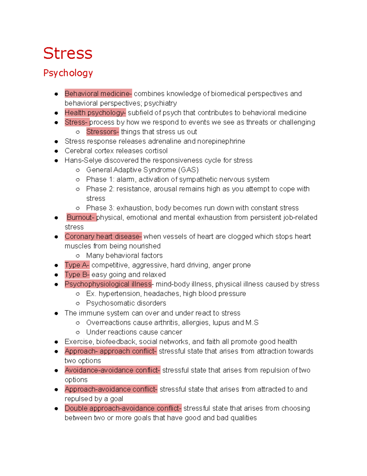Psychology: Stress - Stress Psychology Behavioral medicine- combines ...