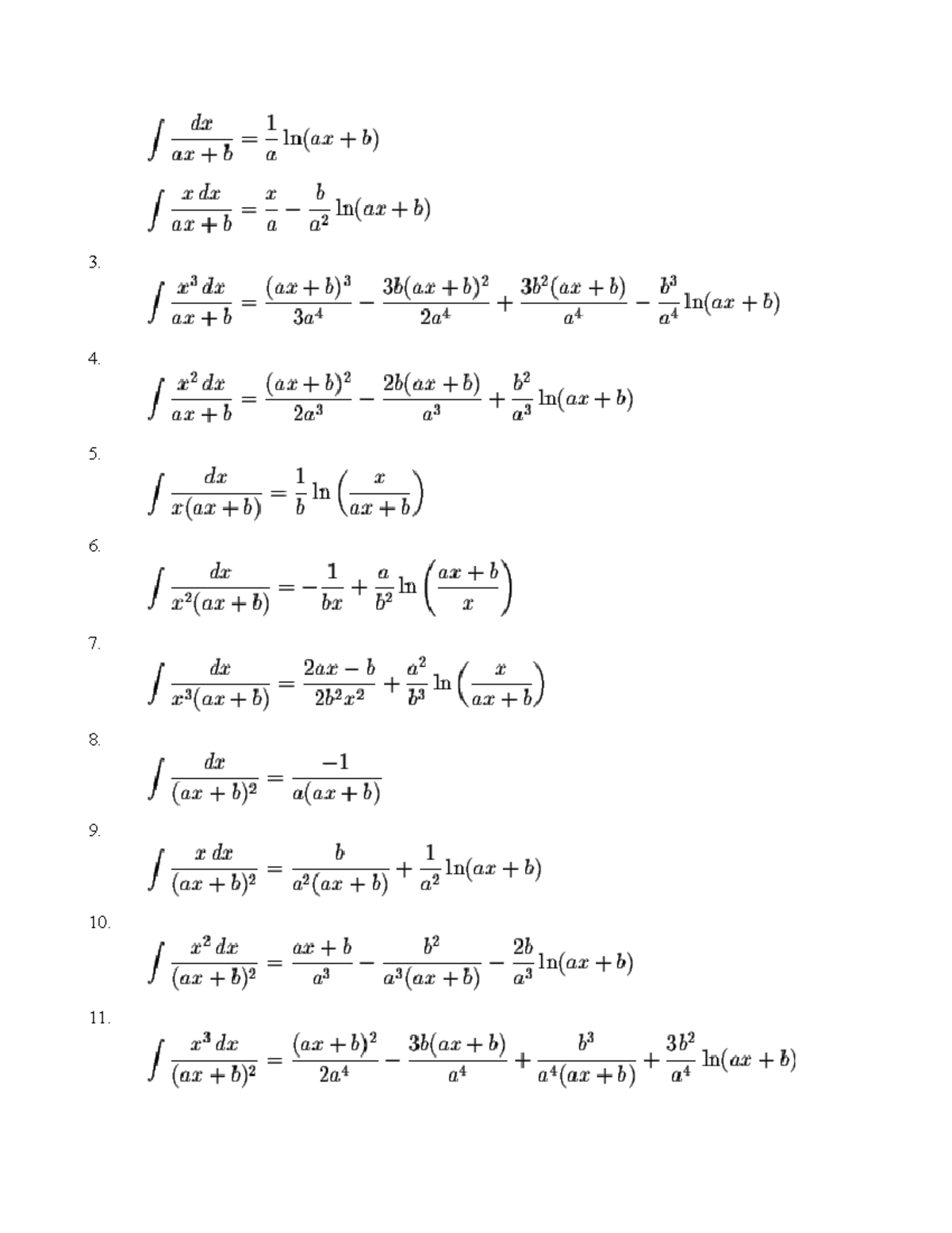 Formulas integrales - calculo integral - 4. 5. 6. 7. 8. 9. 10. 13. 14 ...