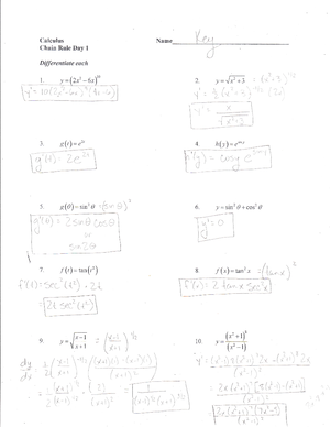Der of Trig Functions Key - Calculus: Derivatives Derivatives of Trig ...