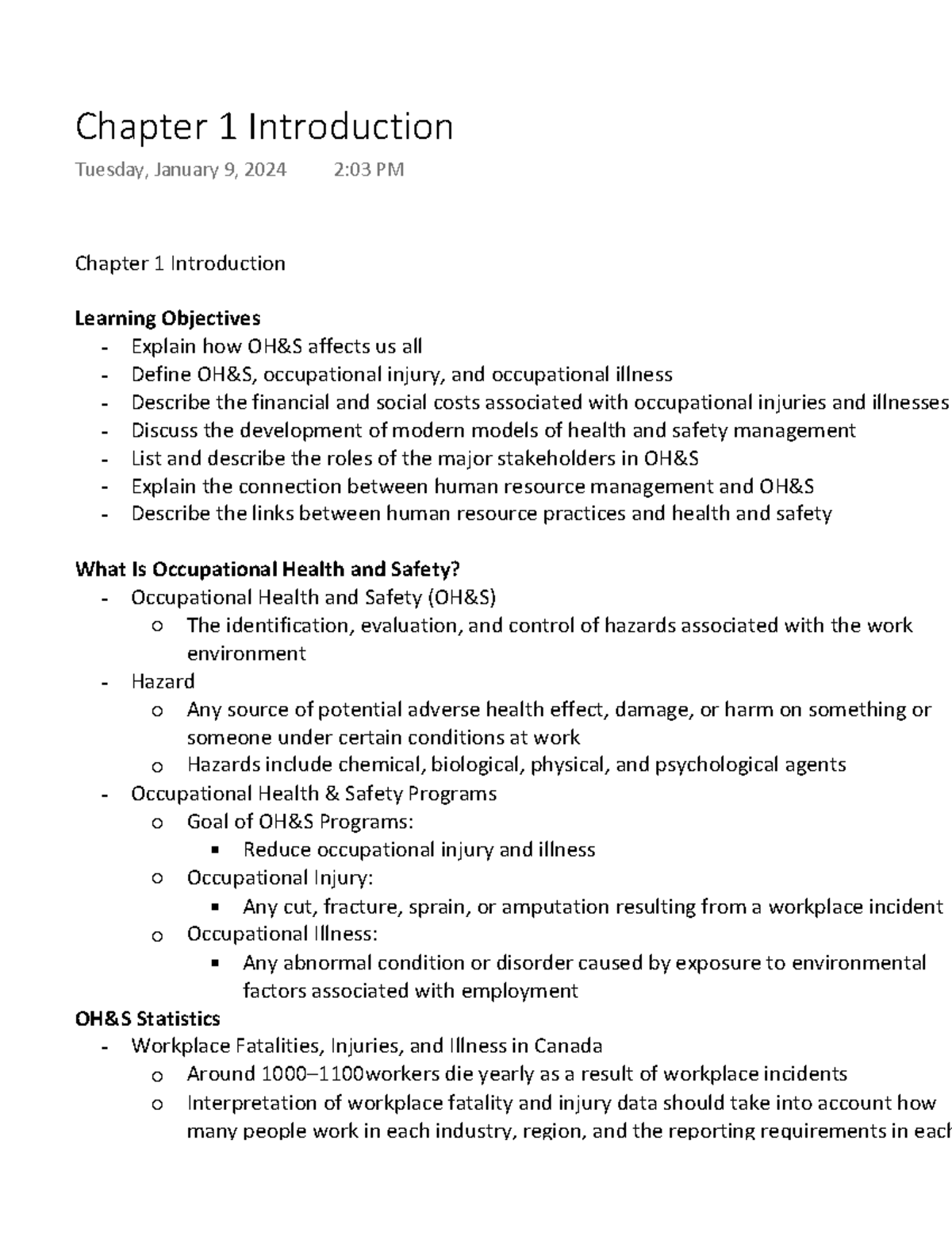 Chapter 1 Introduction - Chapter 1 Introduction Learning Objectives ...