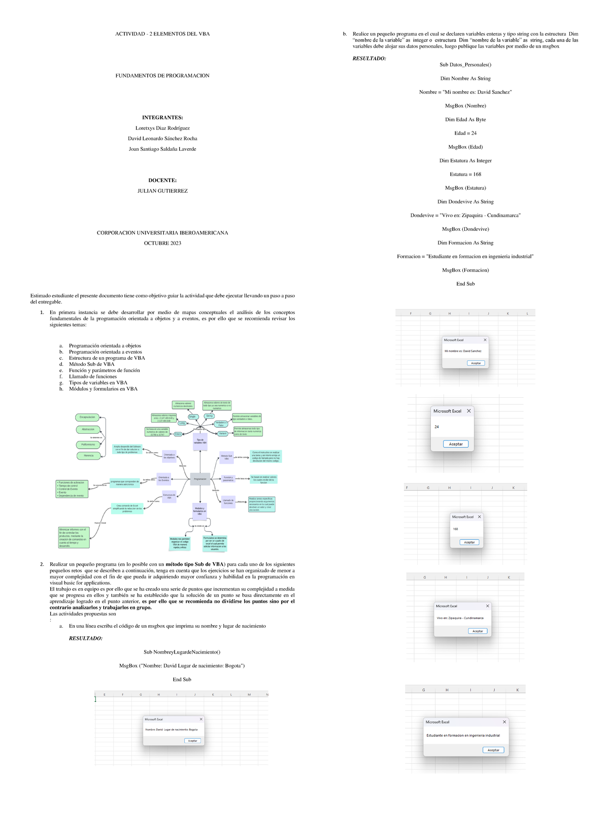 Actividad 2 - Fundamentos de programacion - ACTIVIDAD - 2 ELEMENTOS DEL VBA FUNDAMENTOS DE - Studocu