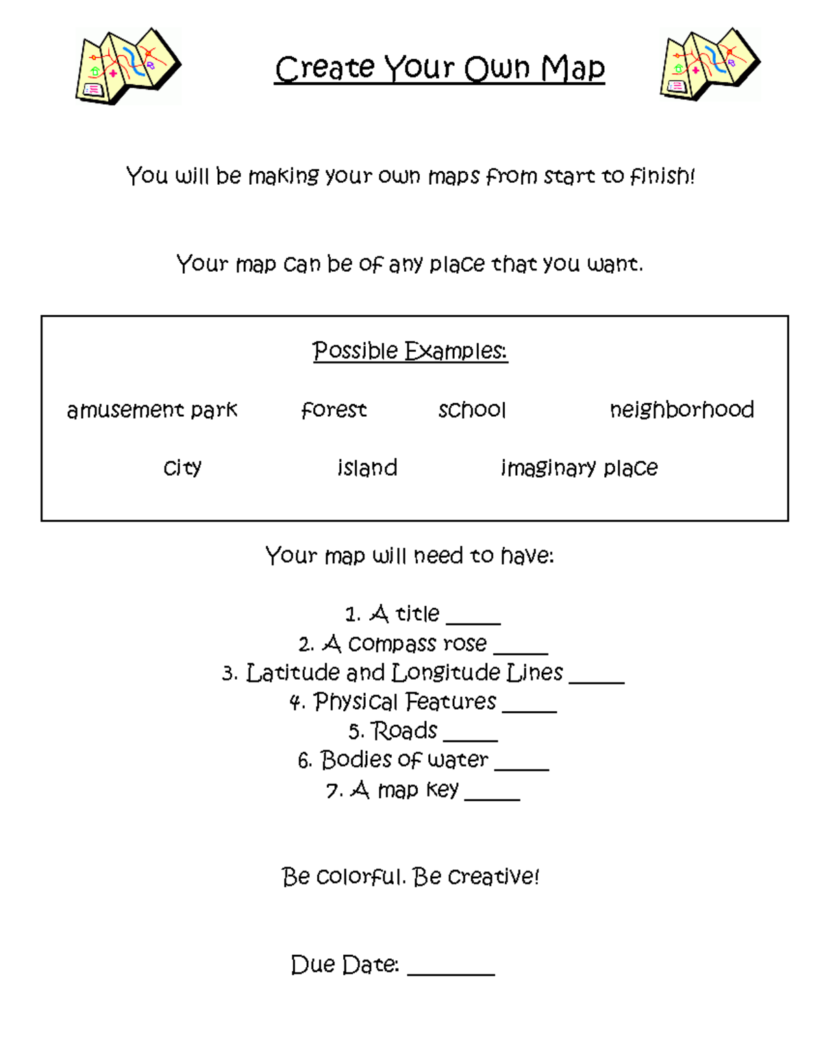 Create Your Own Map Project-1 - 109112 - Create Your Own Map You will ...