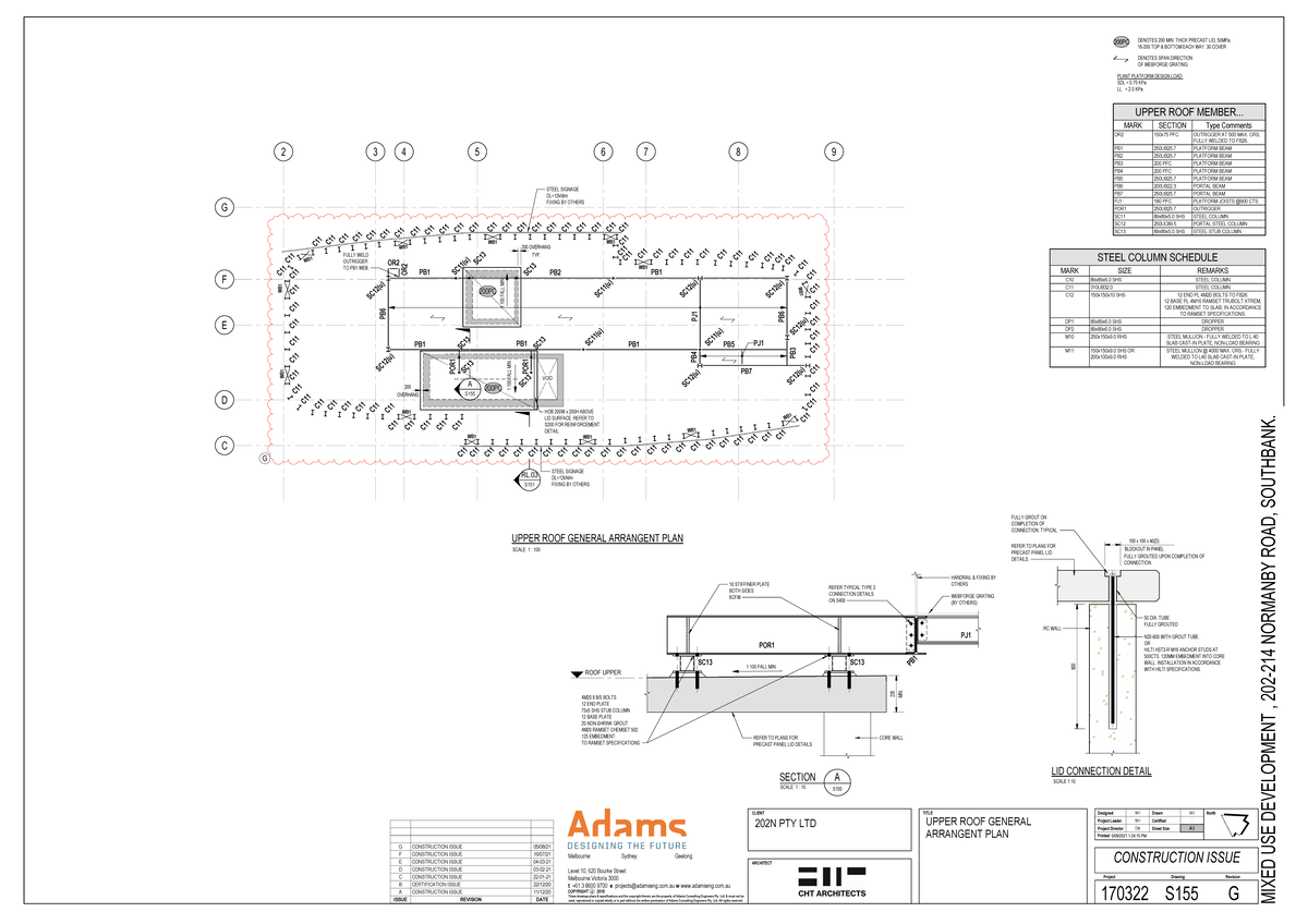 170322-S155 Roof Key Plan - D G F E C 2 3 4 5 6 7 8 9 S C (u ) S C (u ...
