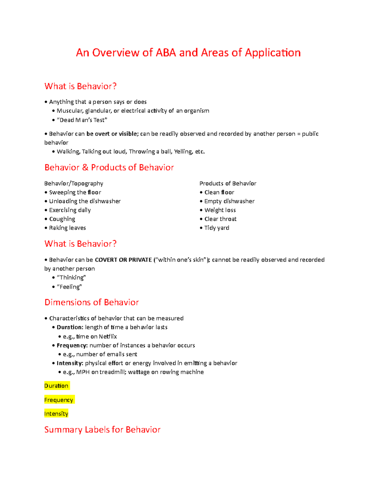 ABA 100 - chapter 1-2 - Lecture notes Lecture 1 - 2 - An Overview of ...