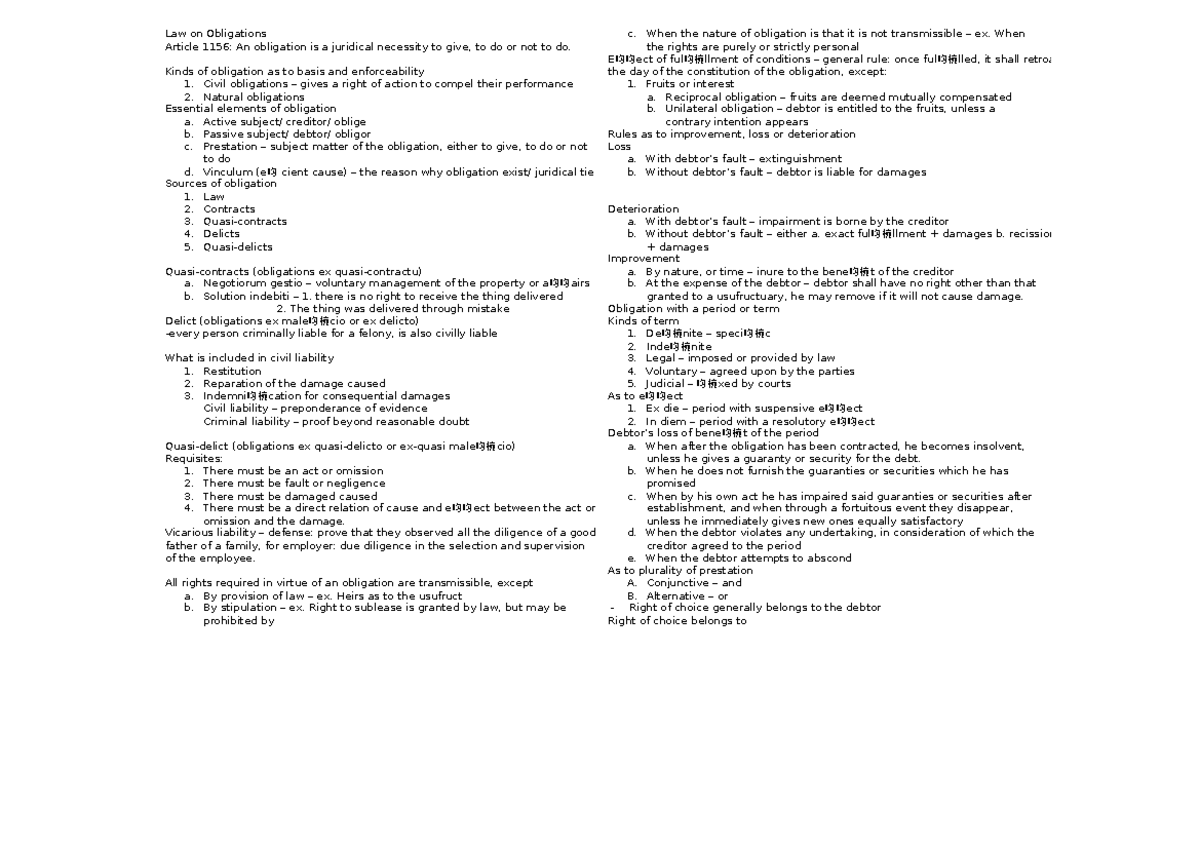 Rfbt-cpale-reviewer-2022 compress - Law on Obligations Article 1156: An ...
