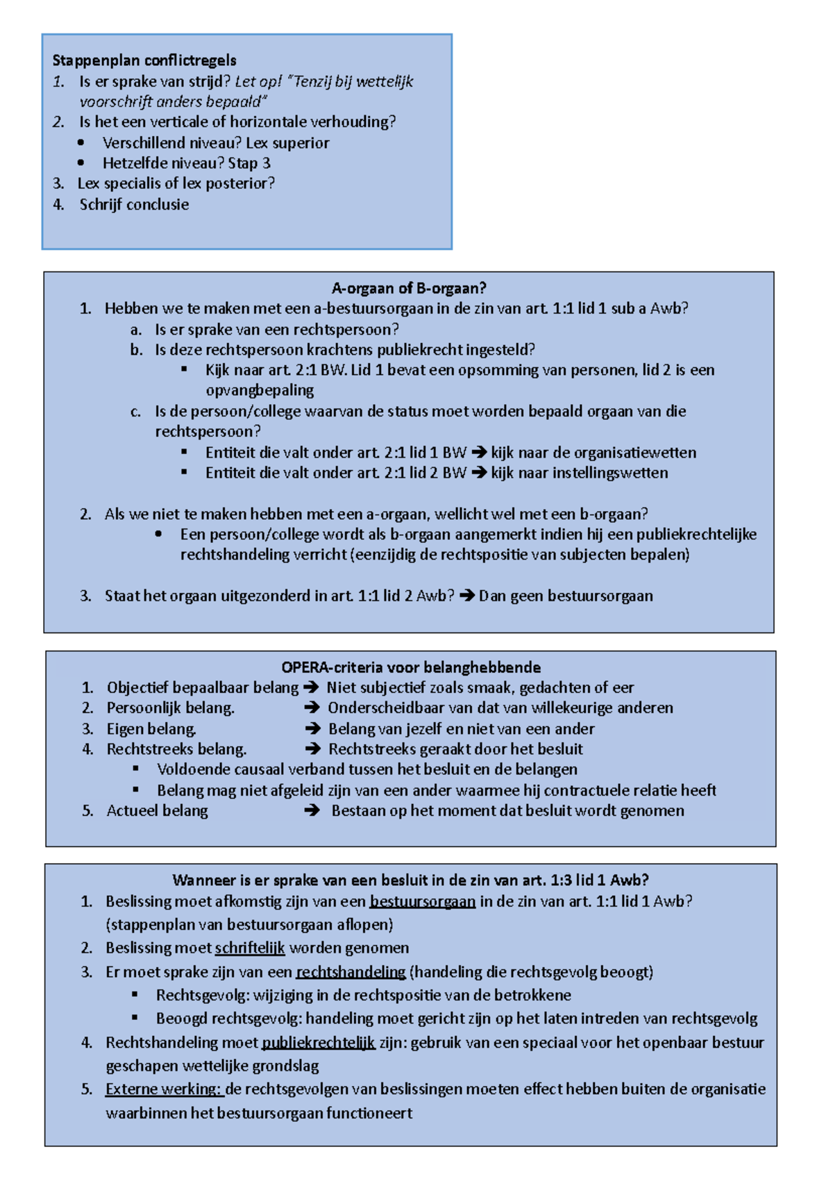 Stappenplan schema's - Schema tentamen - Stappenplan conflictregels Is ...