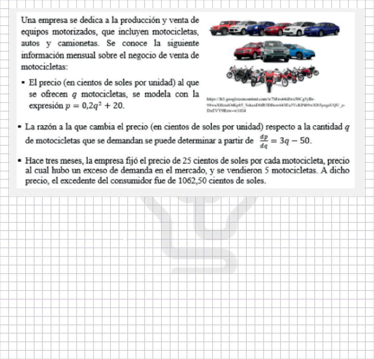 Trabajo final Cálculo - Tenemos de dato la derivada de la demanda, por ...