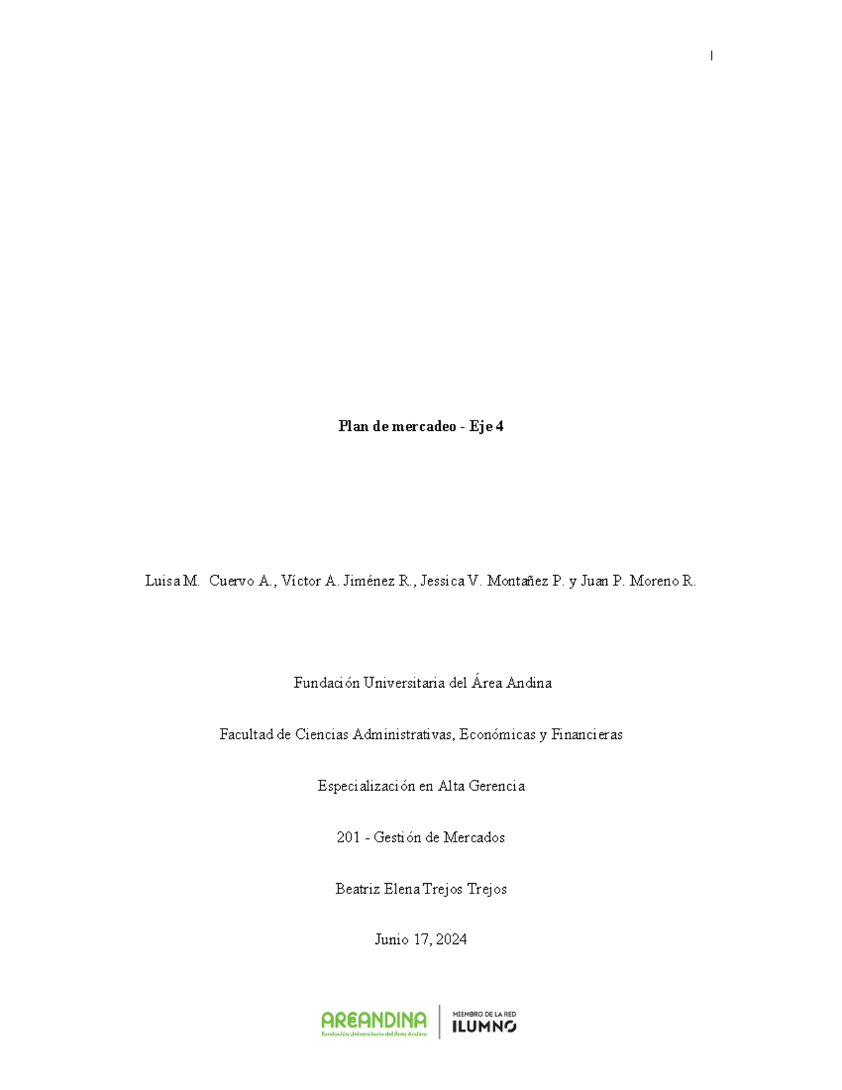 Actividad Evaluativa Eje 4 - Gestión de Mercados - I Plan de mercadeo ...