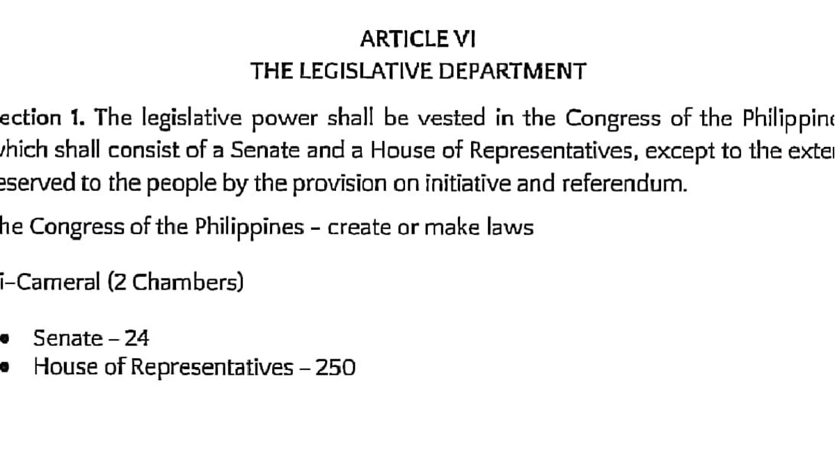 ACC739 12 - Hdhd - ARTICLE VI THE LEGISLATIVE DEPARTMENT ection 1. The ...