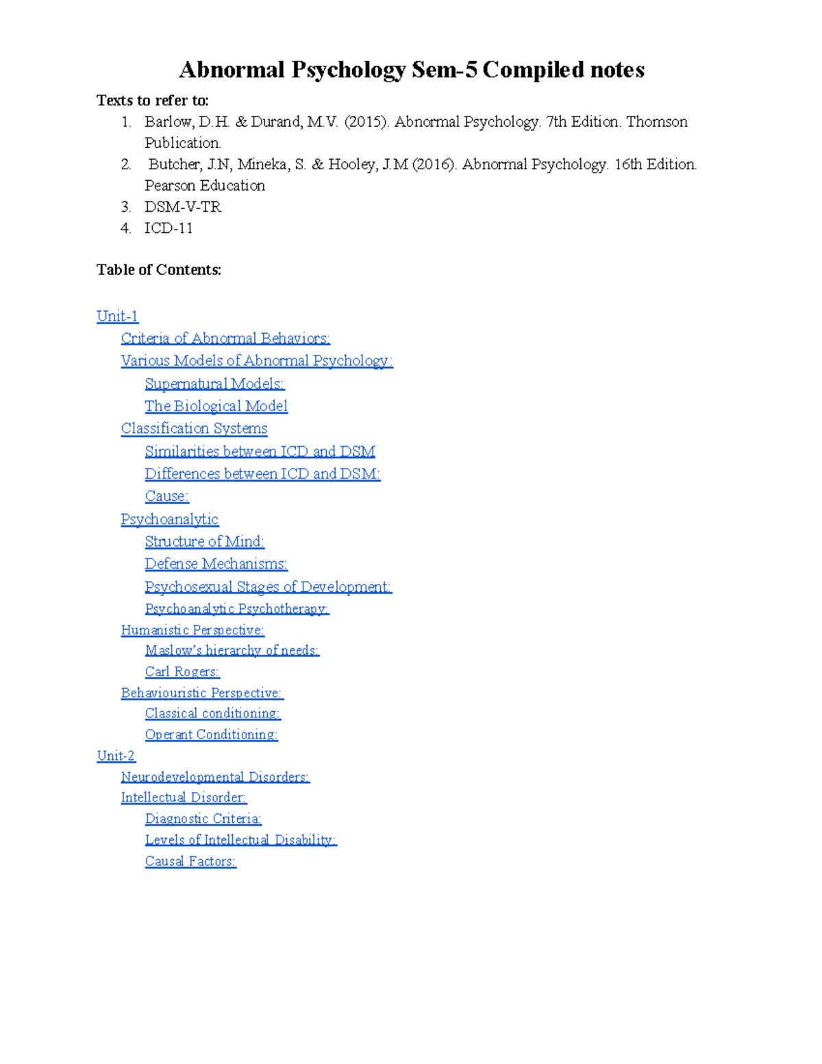 Abnormal SEM-5 - This is the new lecture notes taken in class for Unit ...