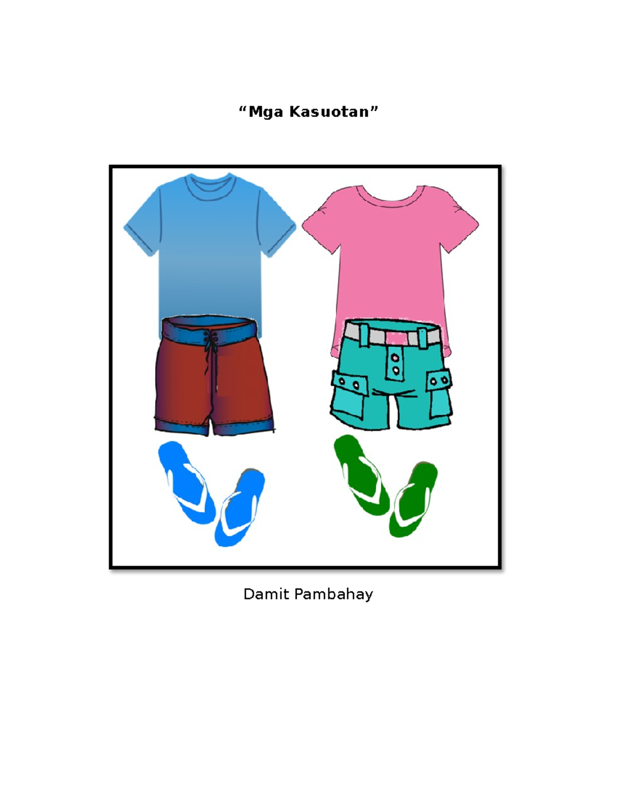 148523502 Mga Iba t Ibang Uri ng Kasuotan - Araling Panlipunan - “Mga ...