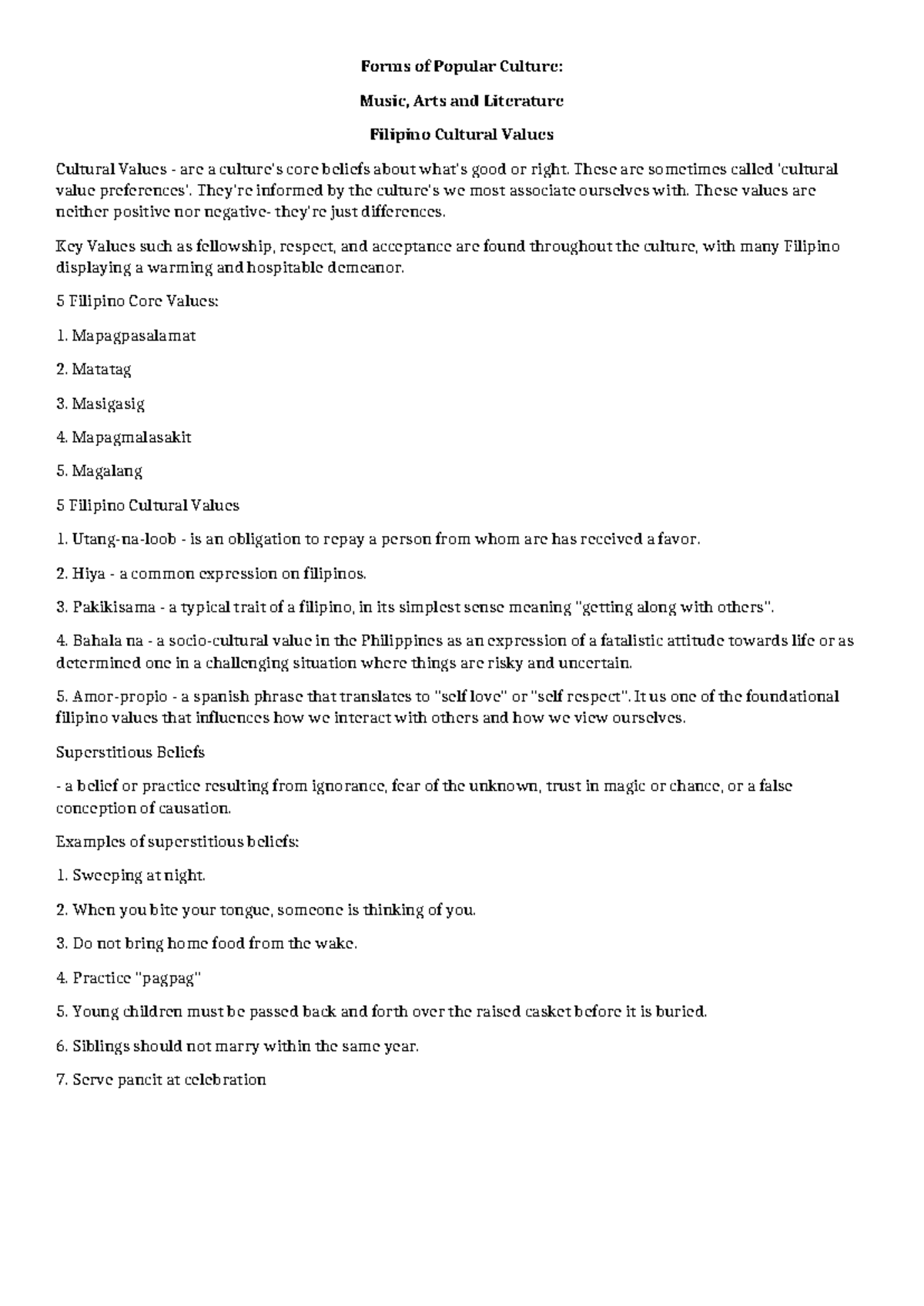 Forms of Popular Culture - Forms of Popular Culture: Music, Arts and ...