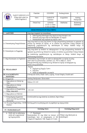 Lp3-drill-lesson - Lesson plan - Mala-Masusing Banghay Aralin sa ...